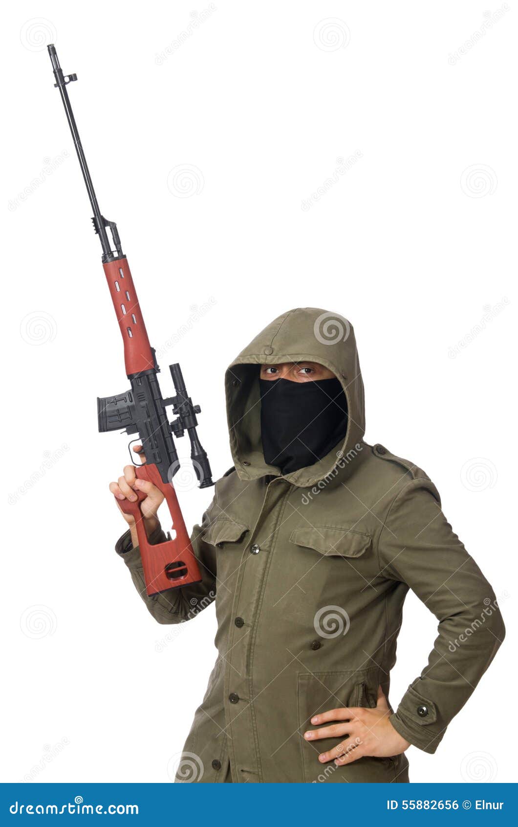 Man with a Gun Isolated on White Stock Photo - Image of camouflage ...