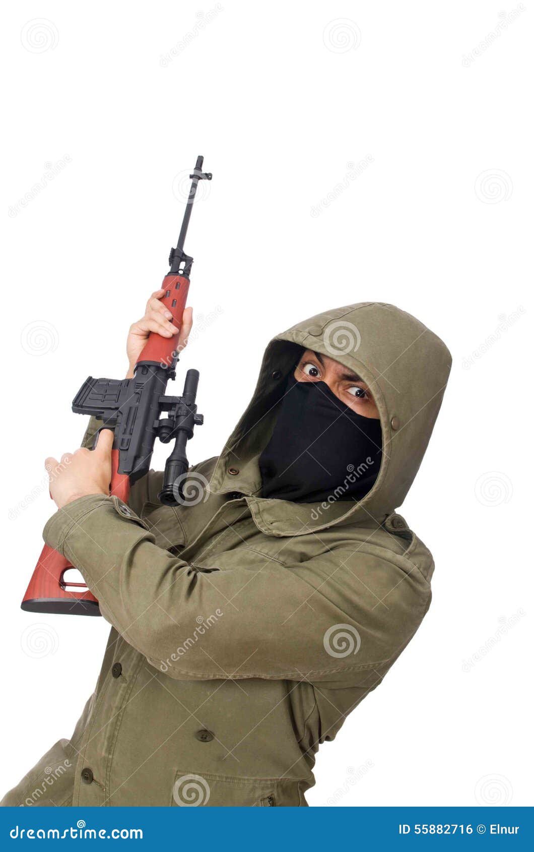 Man with a Gun Isolated on White Stock Photo - Image of hunter, hand ...