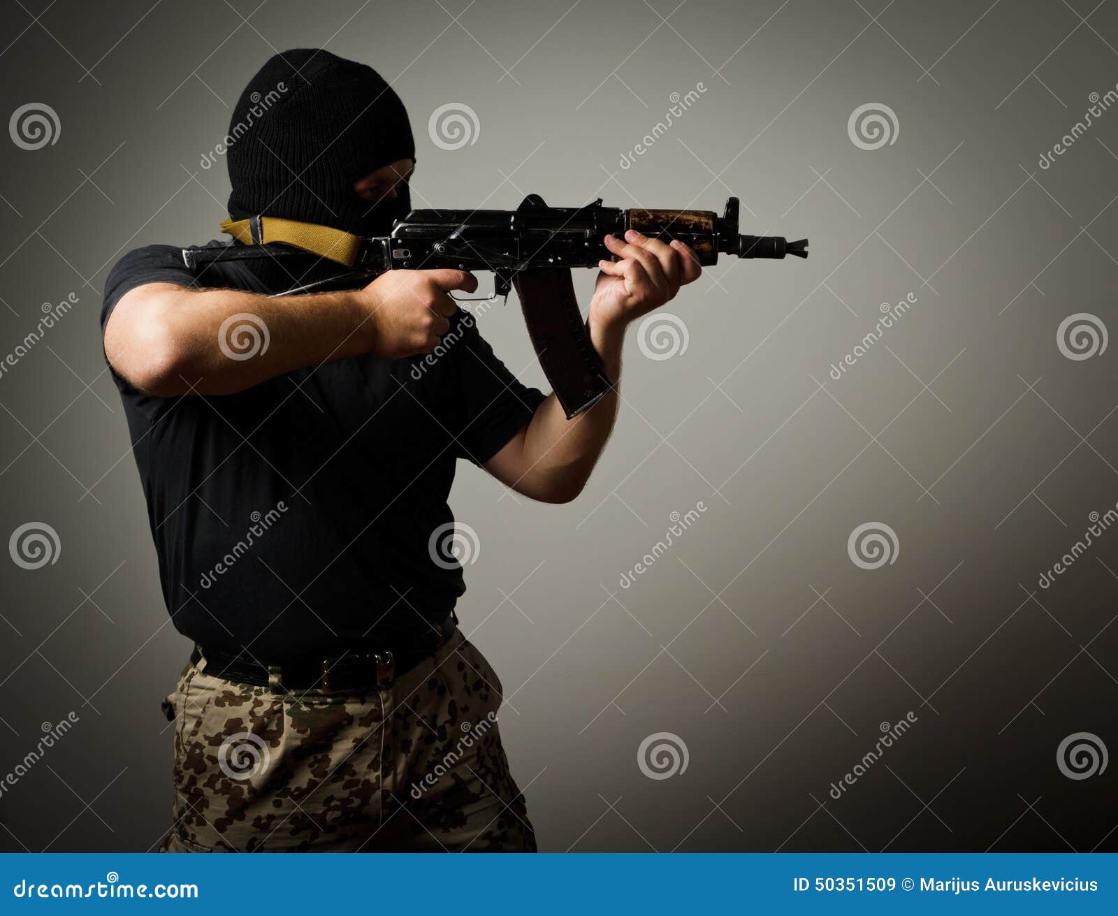 Man with gun stock image. Image of killer, cruel, mask - 50351509