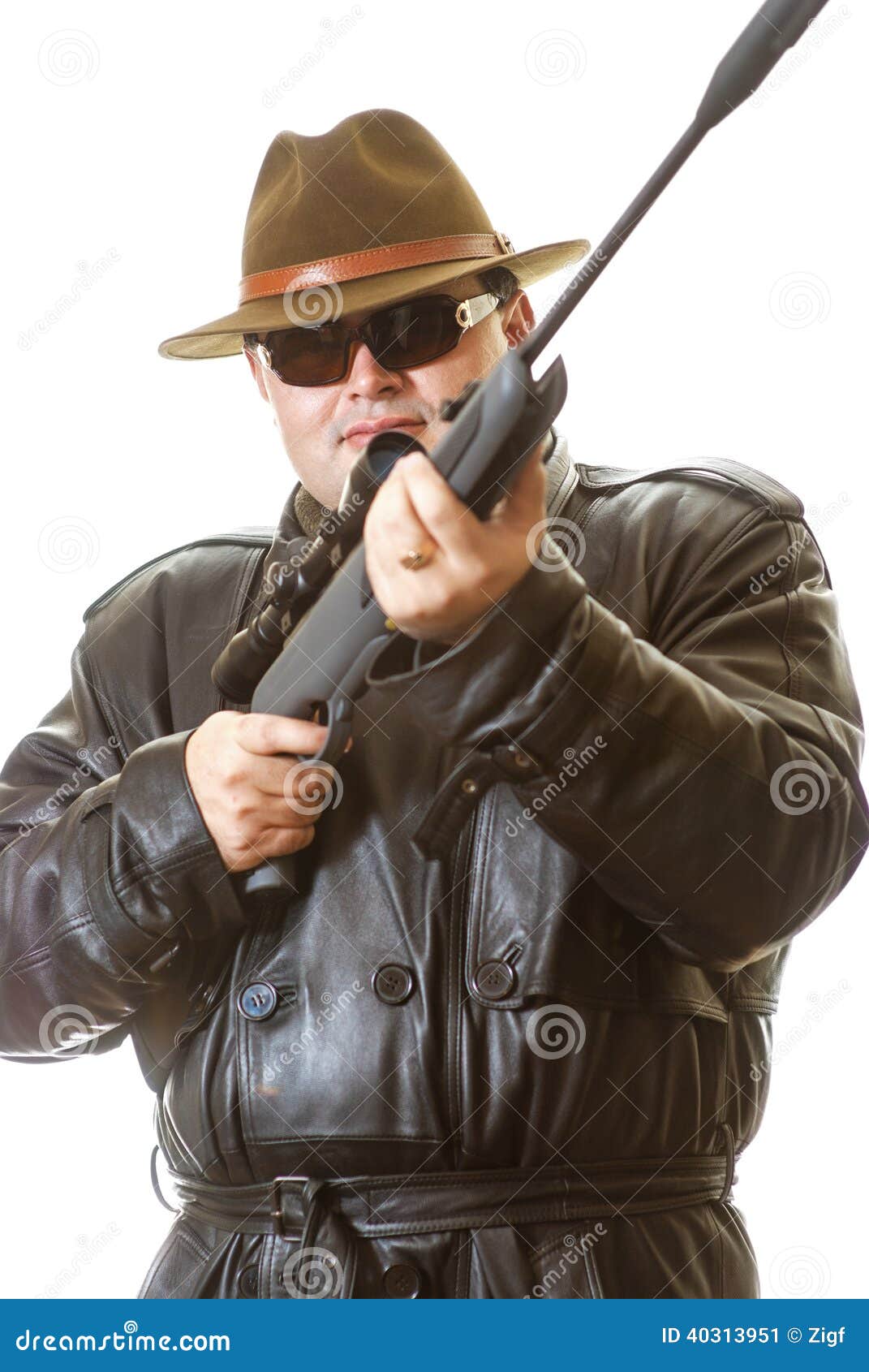 Man with gun stock image. Image of arrest, guard, bulletproof - 40313951