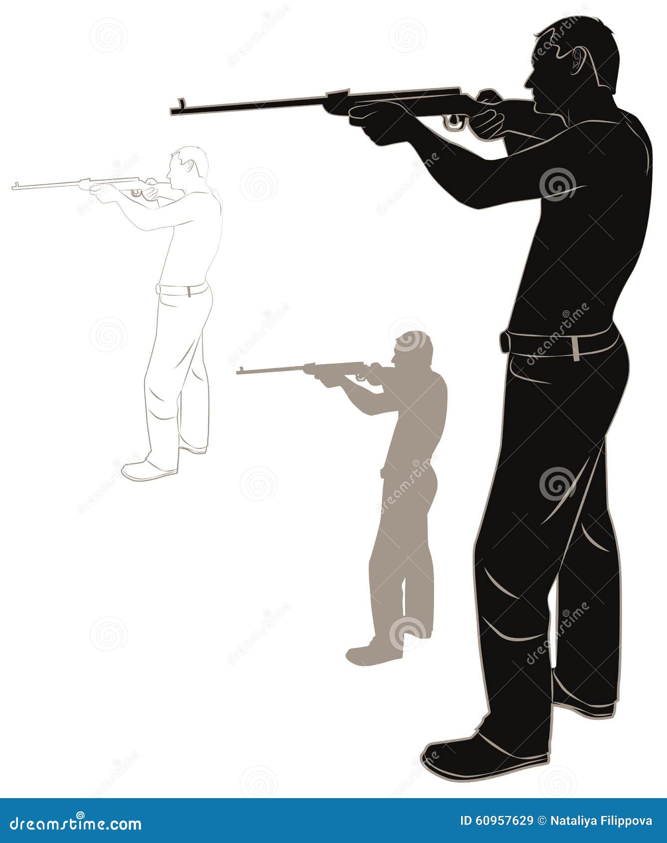 Man with gun stock vector. Illustration of aiming, design - 60957629
