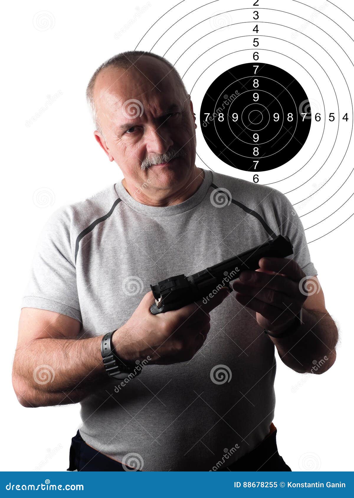 The Man with the Gun and Target Stock Image - Image of protection ...