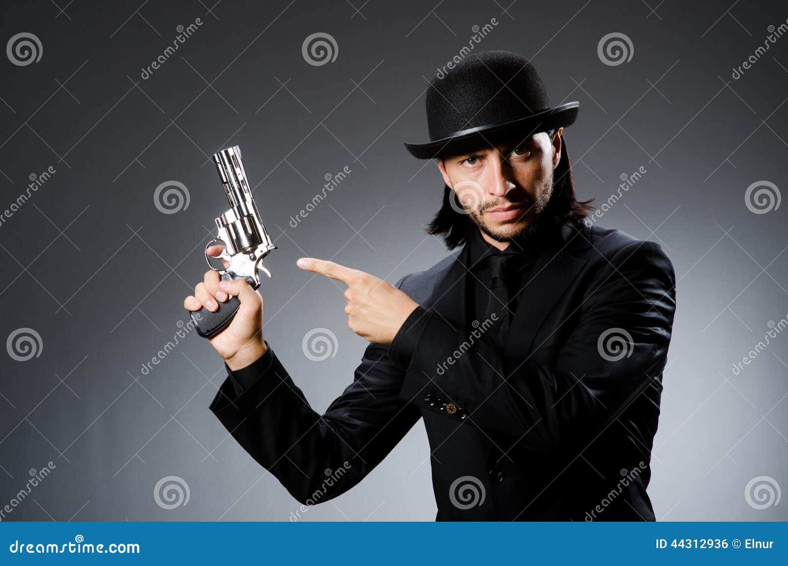 Man with gun stock photo. Image of agent, criminal, holding - 44312936