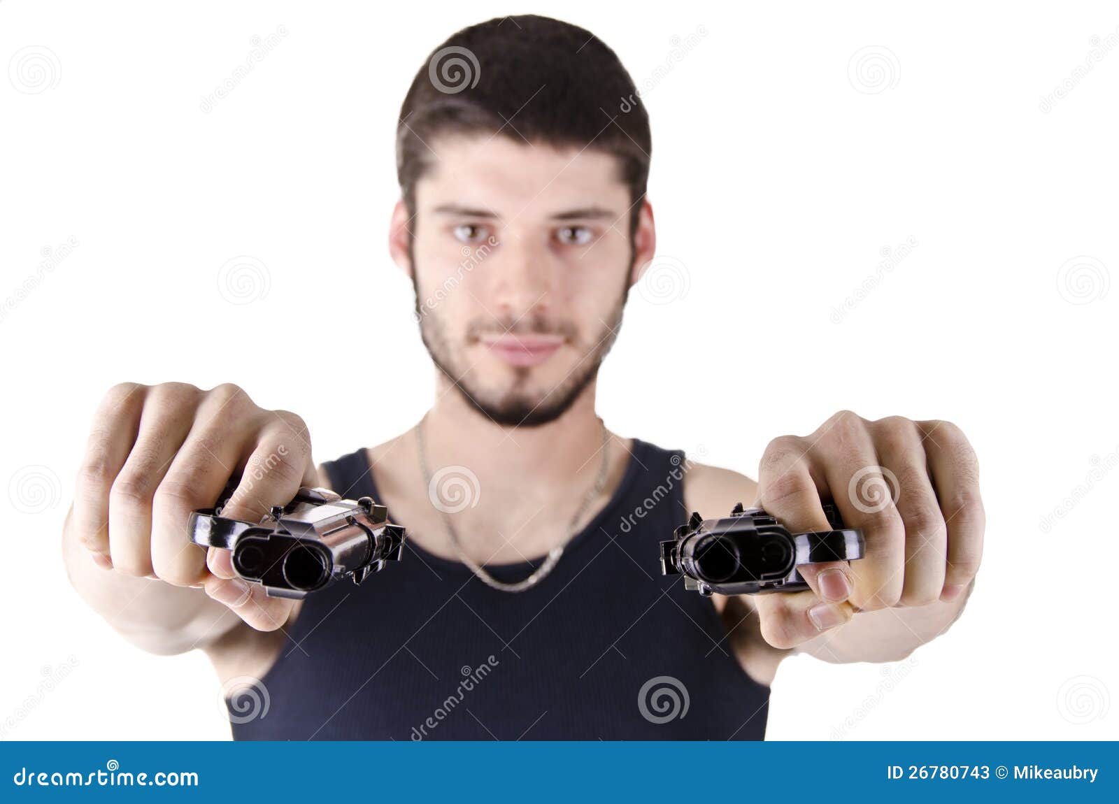 Man with guns stock image. Image of beard, hooligan, mafia - 26780743