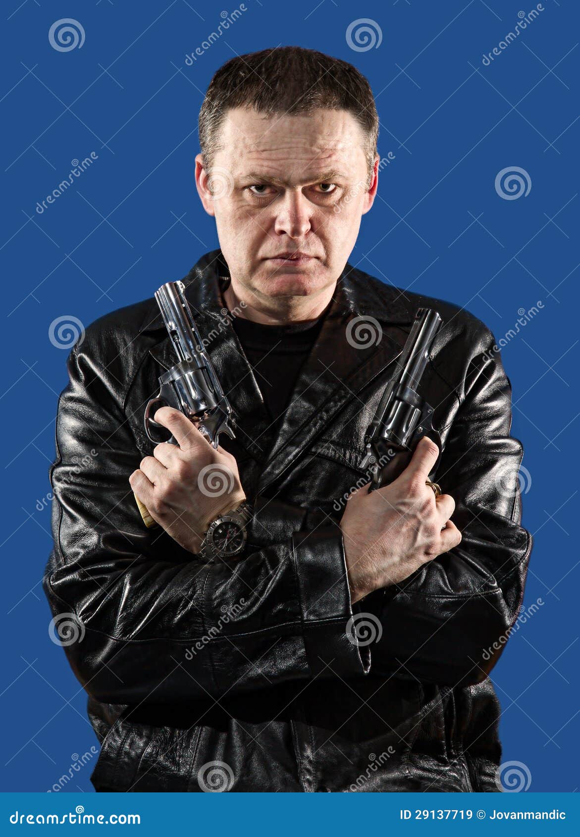 Man with guns stock image. Image of criminal, industry - 29137719