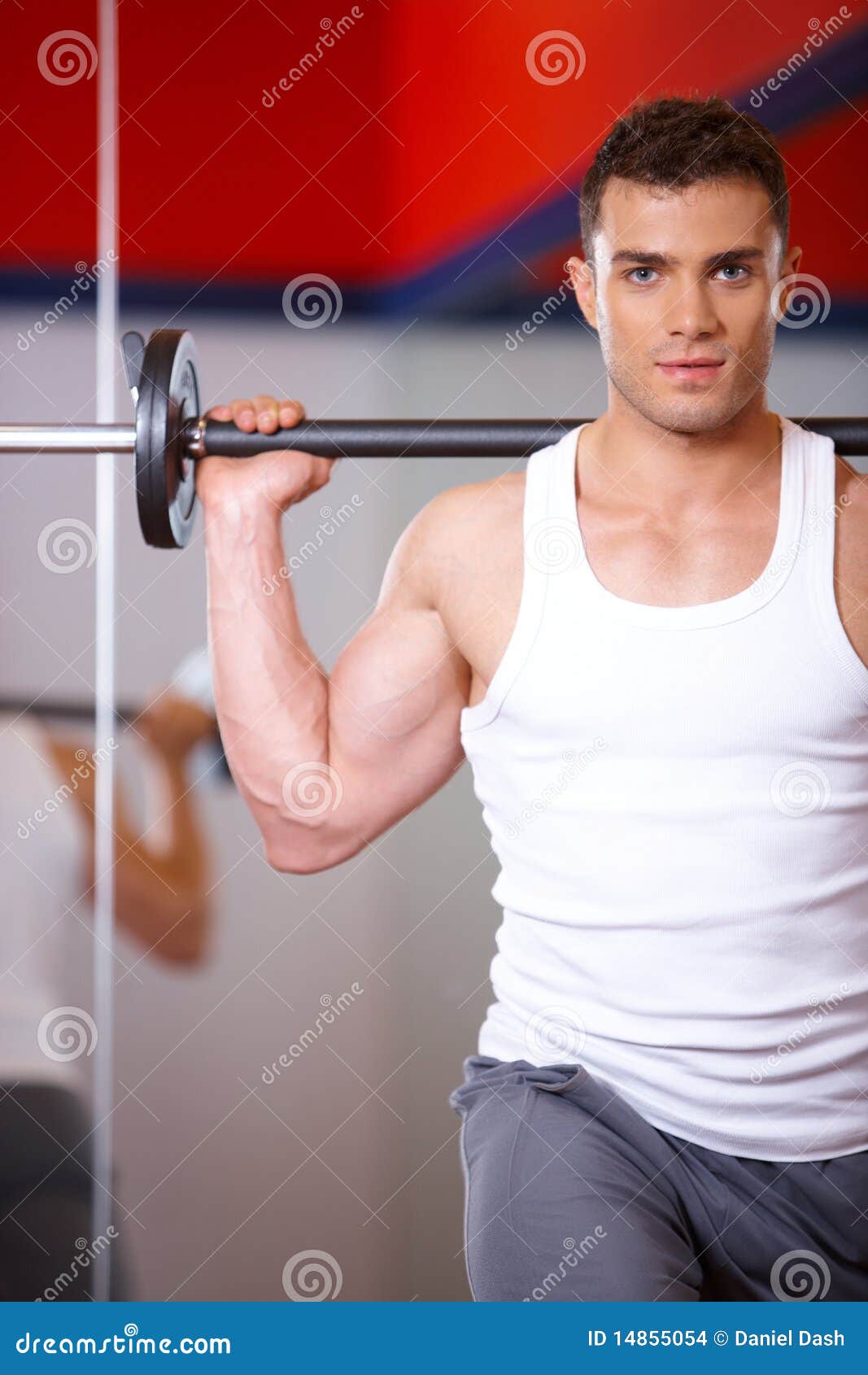 Man at the gym stock photo. Image of adult, slim, bodybuilding - 14855054