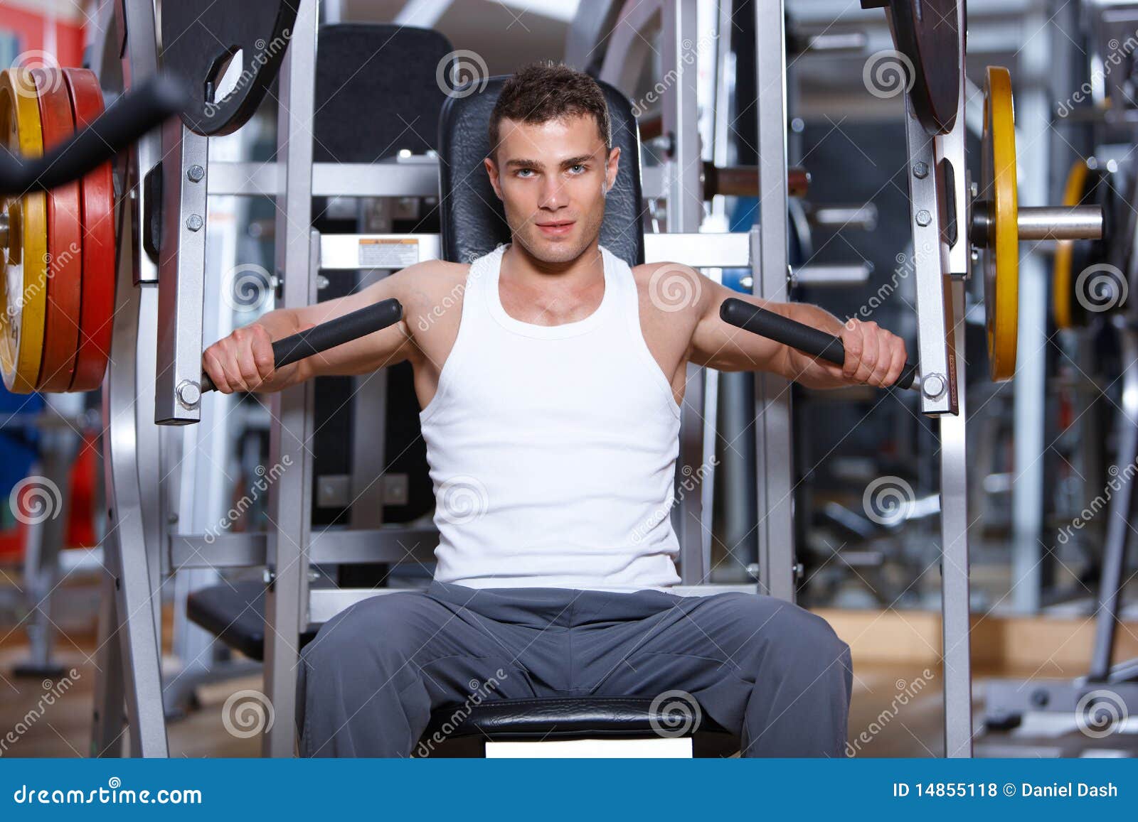 Man at the gym stock photo. Image of equipment, shape - 14855118