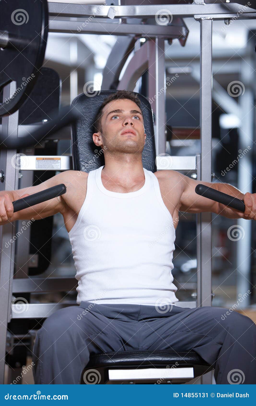 Man at the gym stock image. Image of machine, people - 14855131