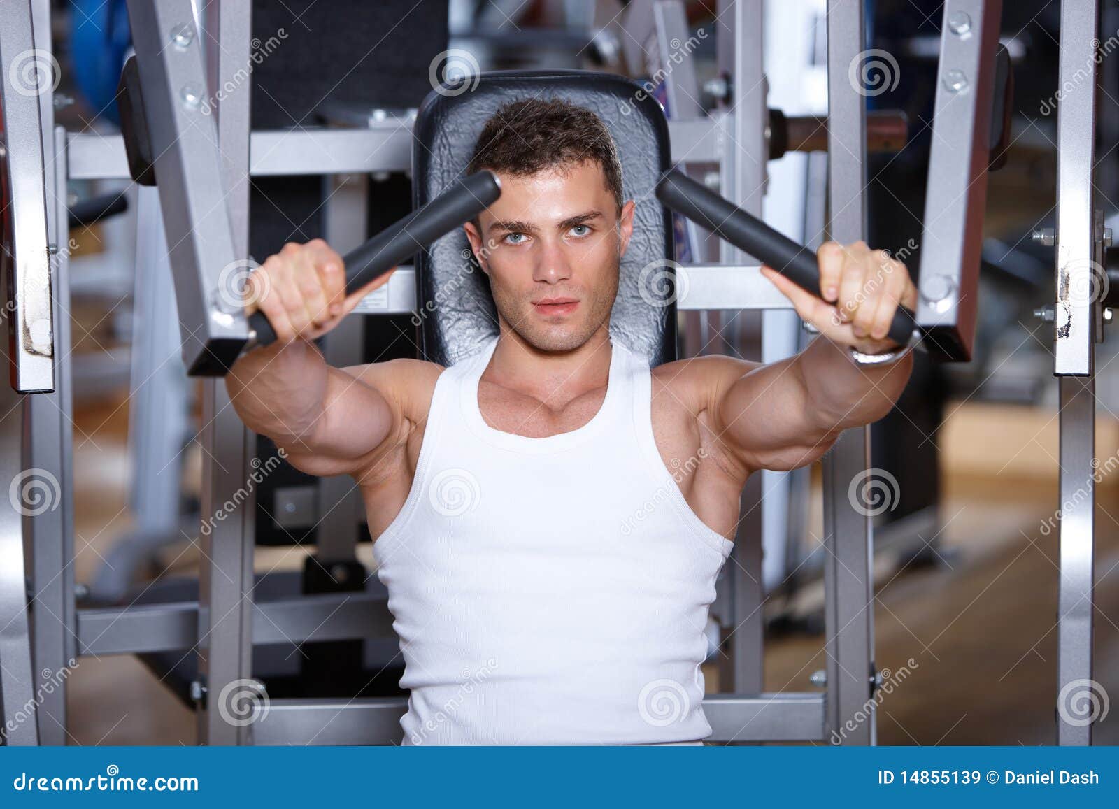 Man at the gym stock image. Image of power, healthy, equipment - 14855139