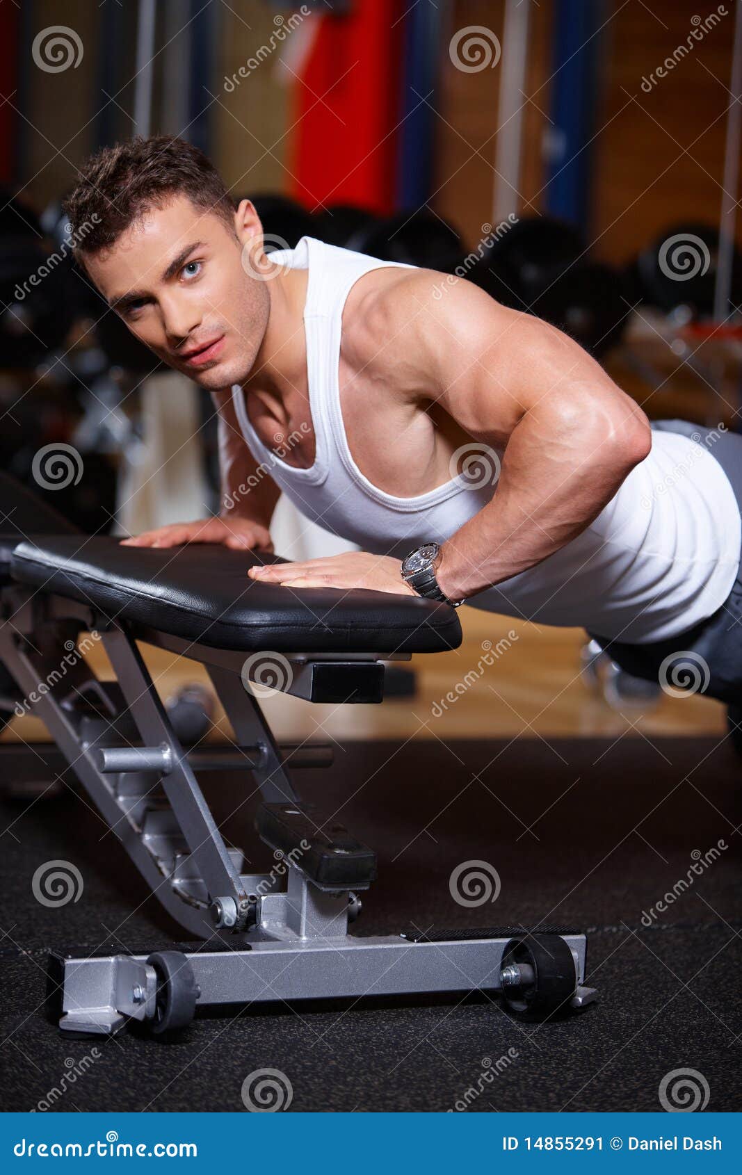 Man at the gym stock image. Image of muscular, health - 14855291