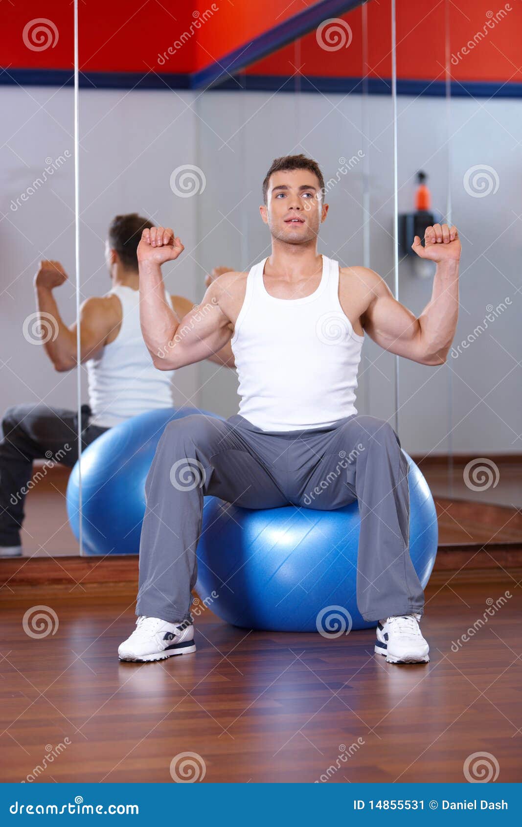 Man at the gym stock image. Image of exercise, happy - 14855531