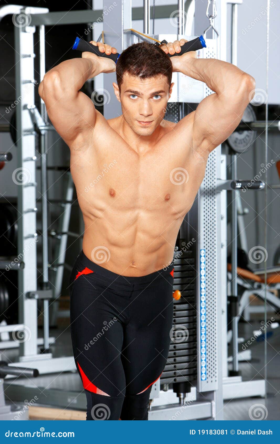 Man at the gym stock image. Image of equipment, tracksuit - 19183081
