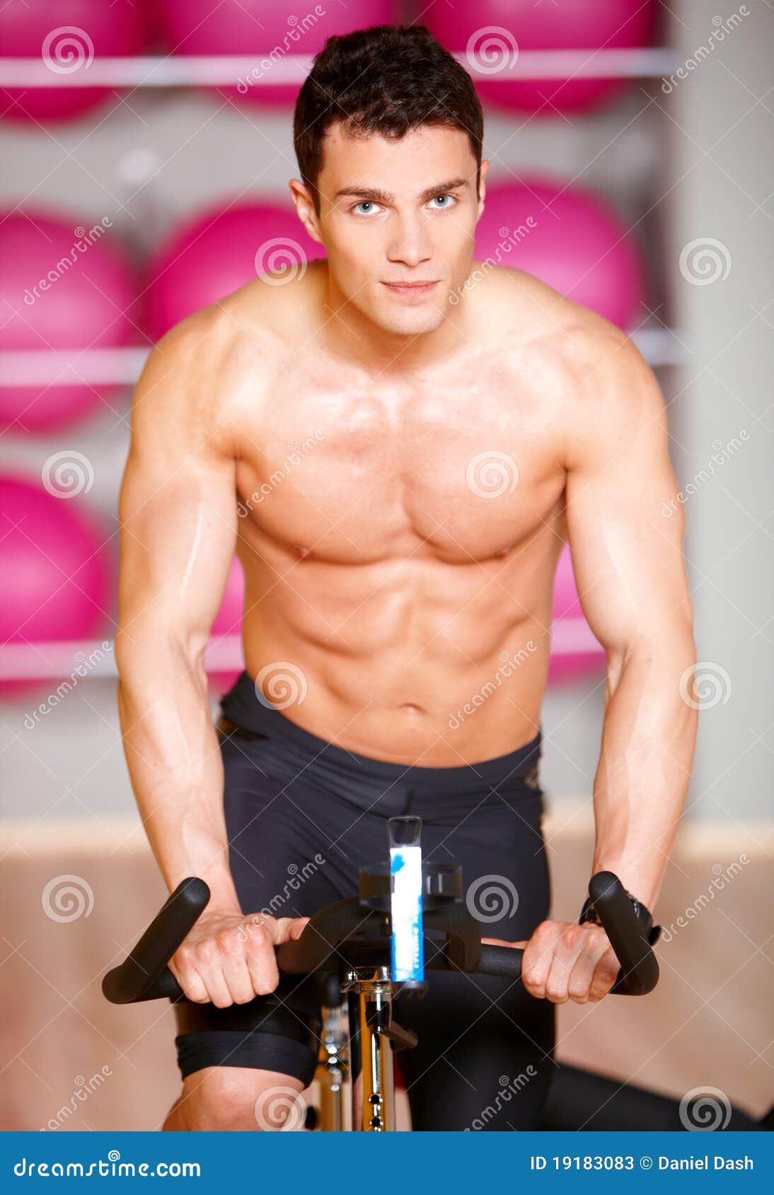 Man at the gym stock image. Image of smile, fitness, lifting - 19183083
