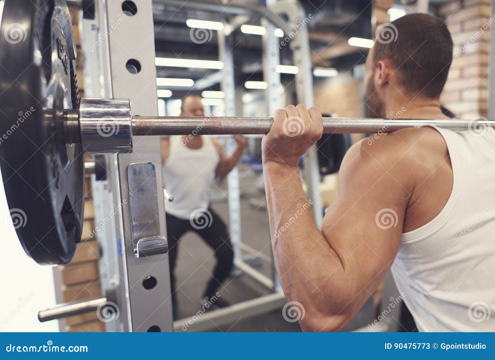 Man on the gym stock image. Image of rear, person, effort - 90475773