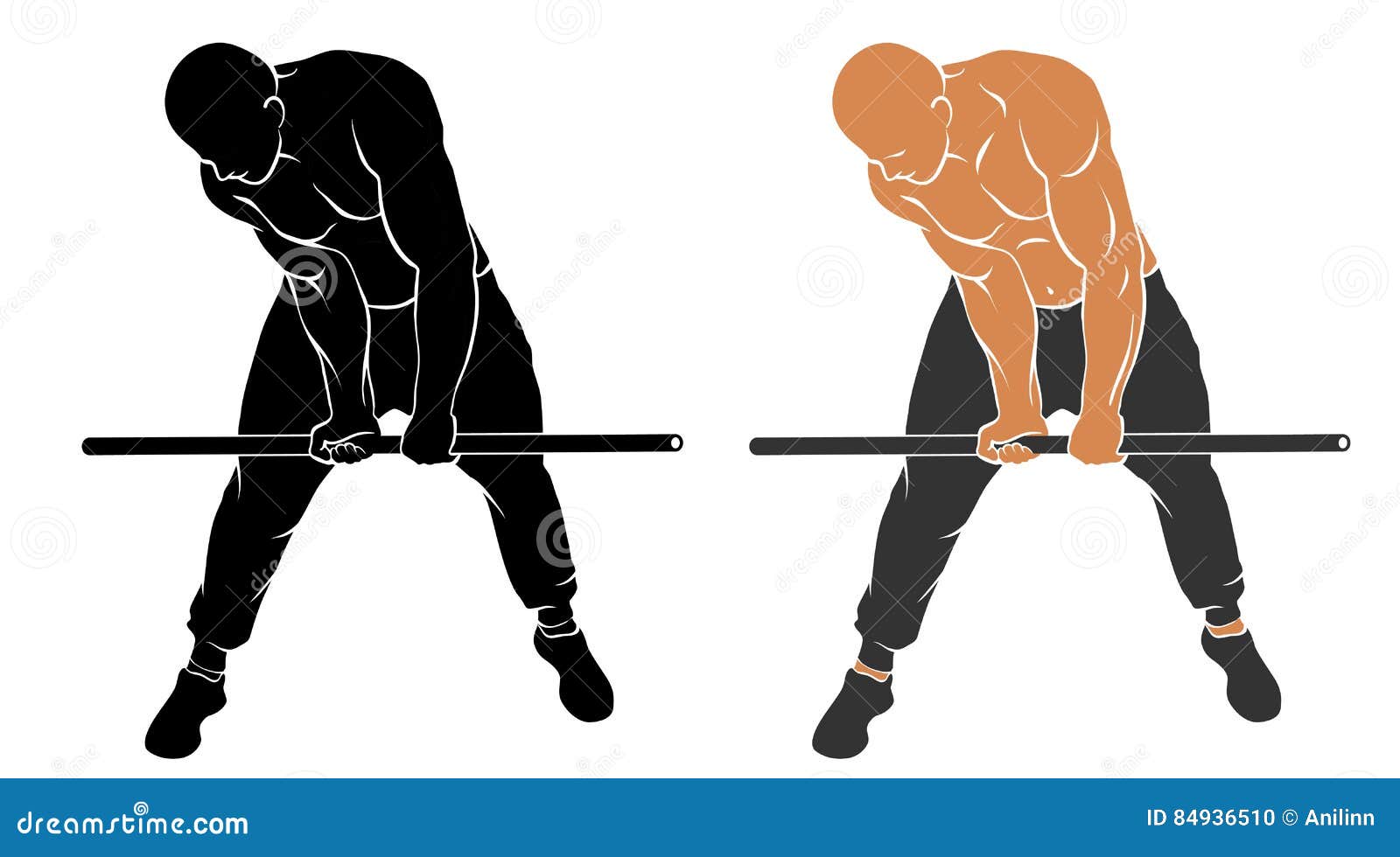 Man on gym bar stock illustration. Illustration of health - 84936510