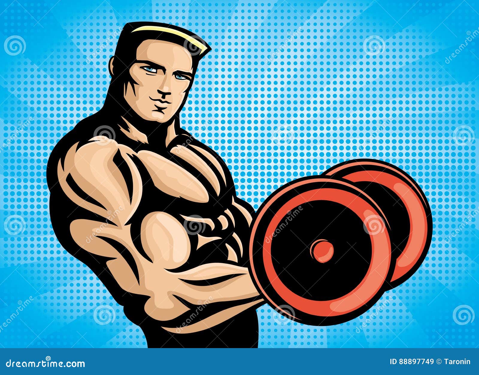Man in the gym. stock vector. Illustration of colorful - 88897749