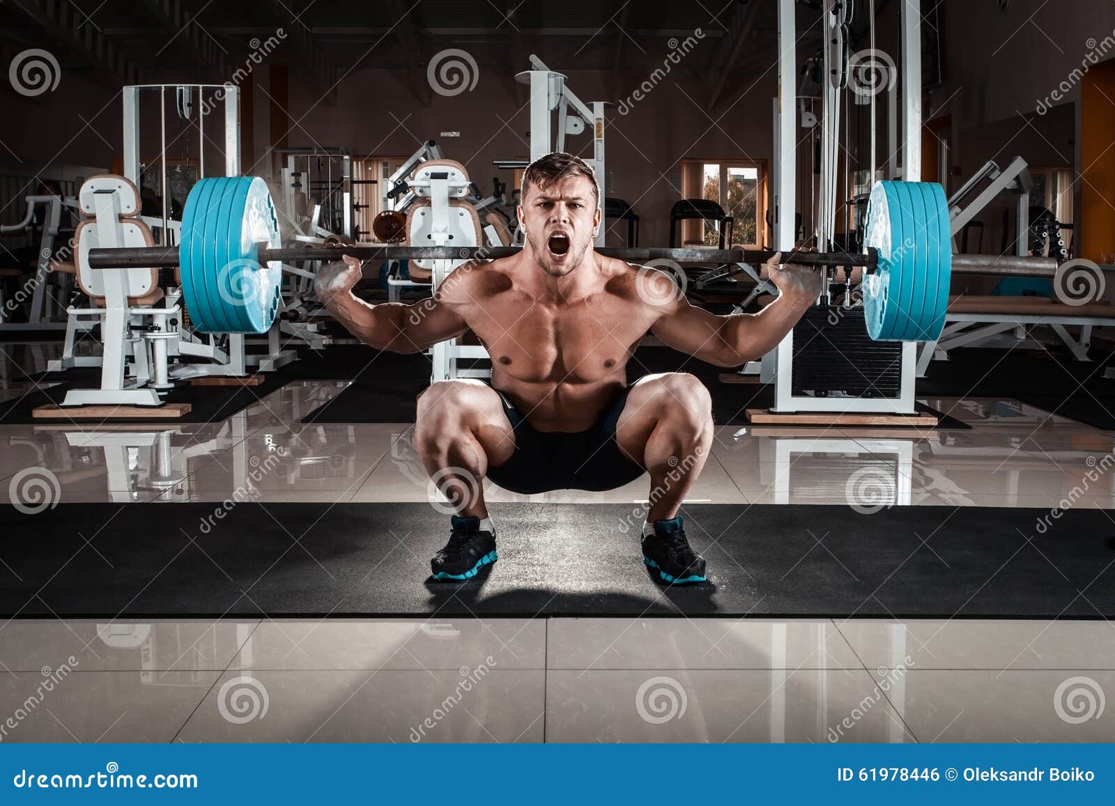 Man at the gym stock photo. Image of athletic, execute - 61978446