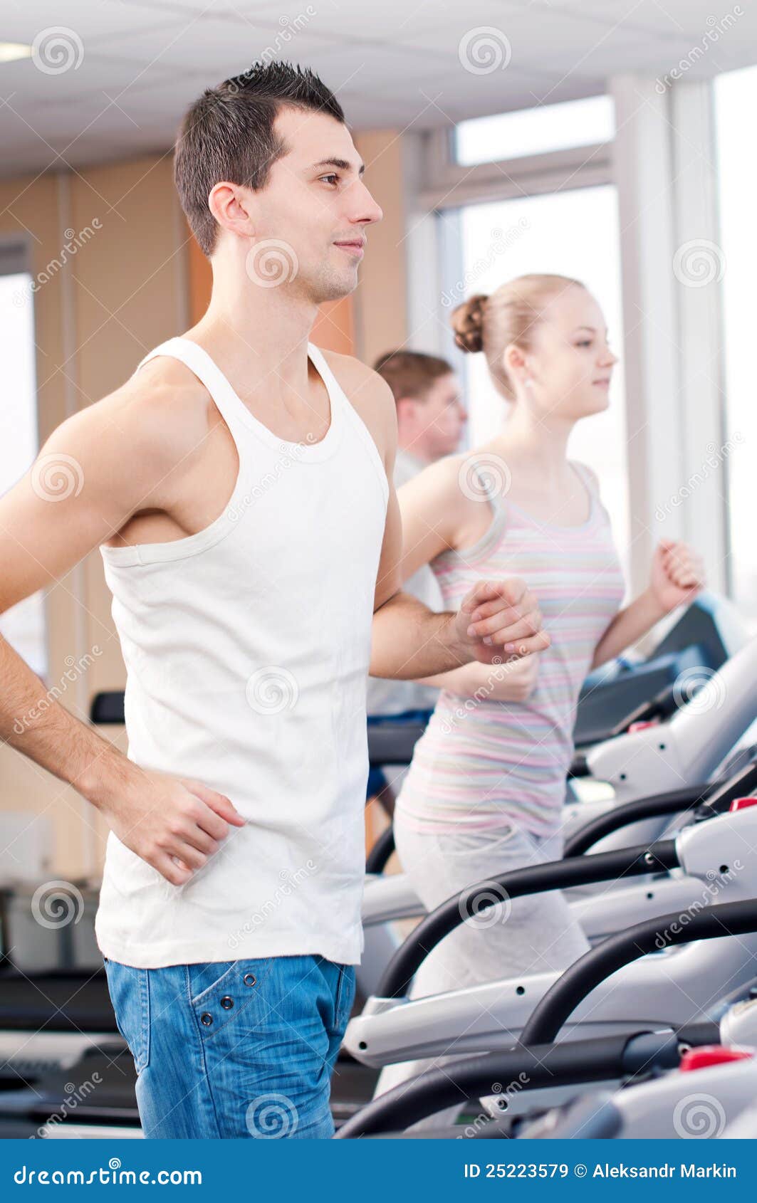 Man at the Gym Exercising. Run. Stock Image - Image of male, active ...