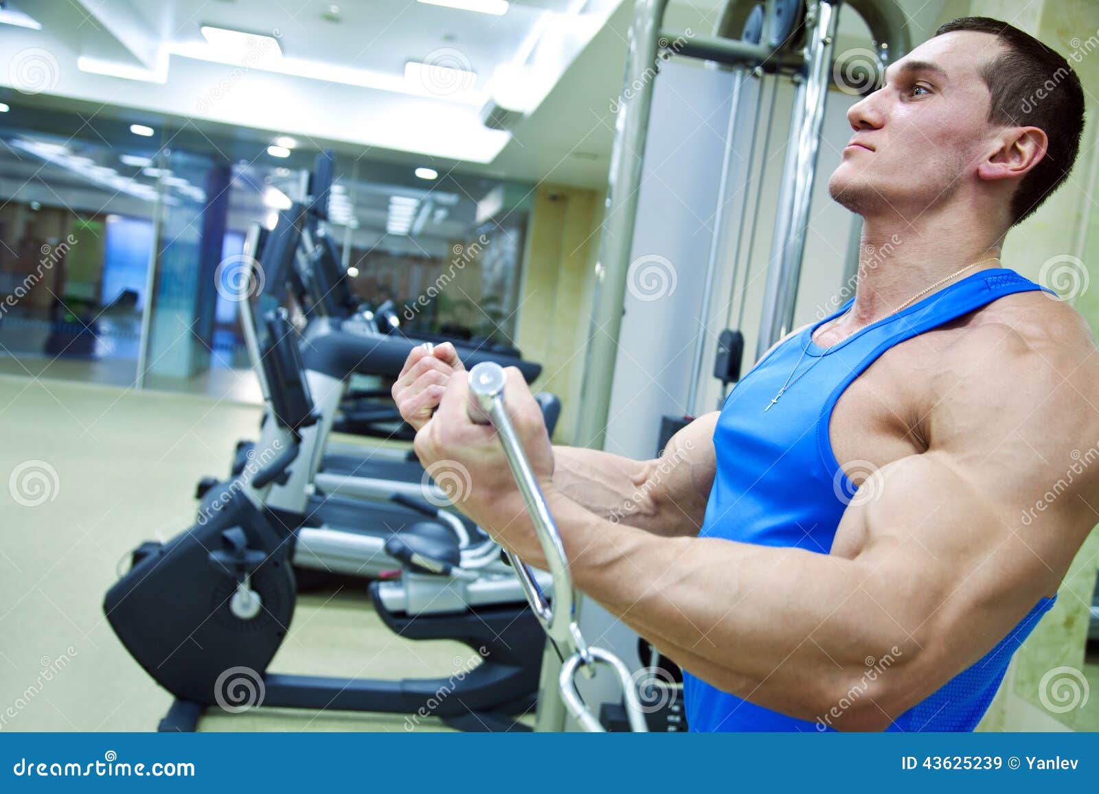 Man in gym stock image. Image of metal, male, care, indoors - 43625239