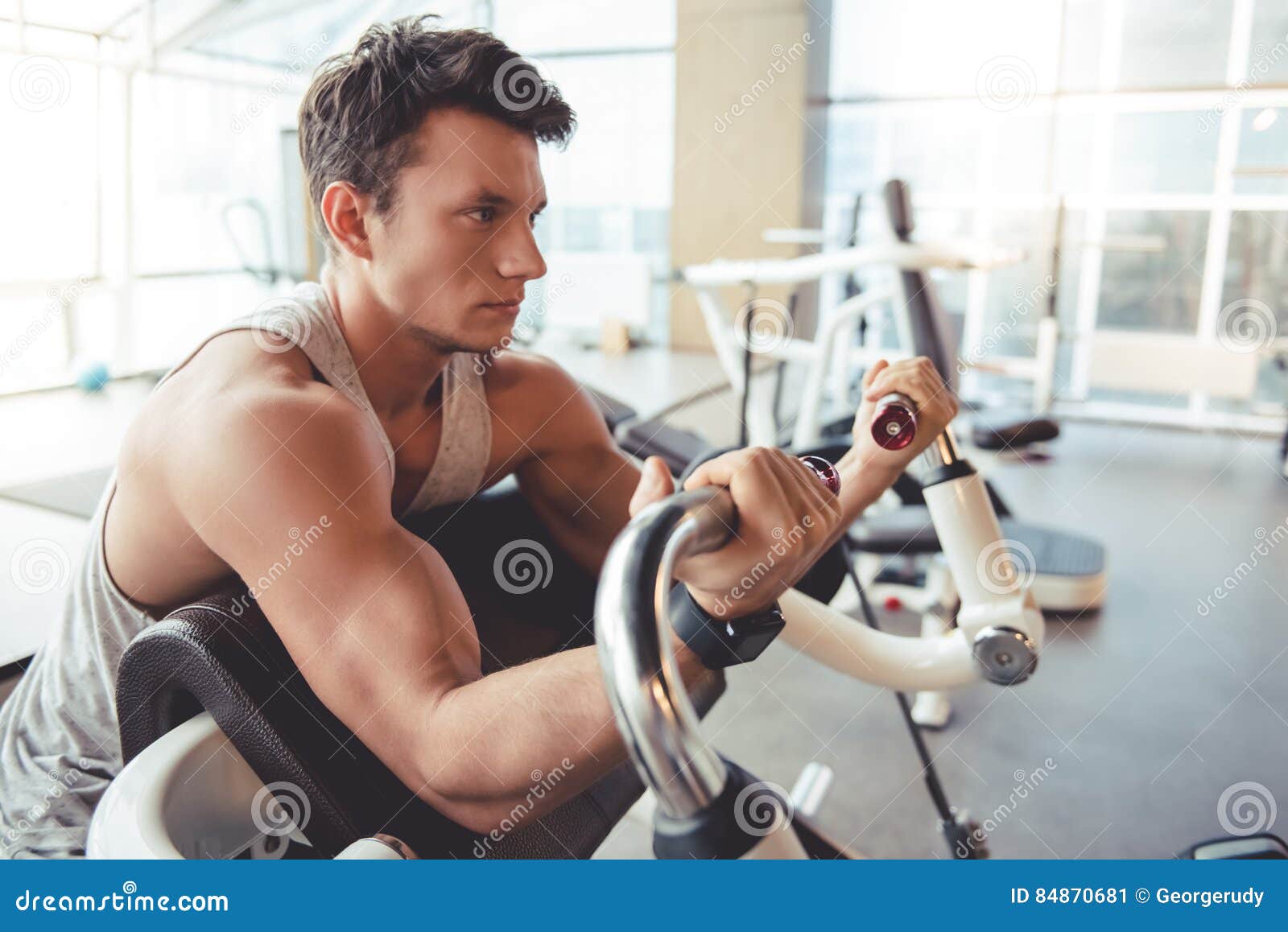 Man at the gym stock image. Image of intense, endurance - 84870681