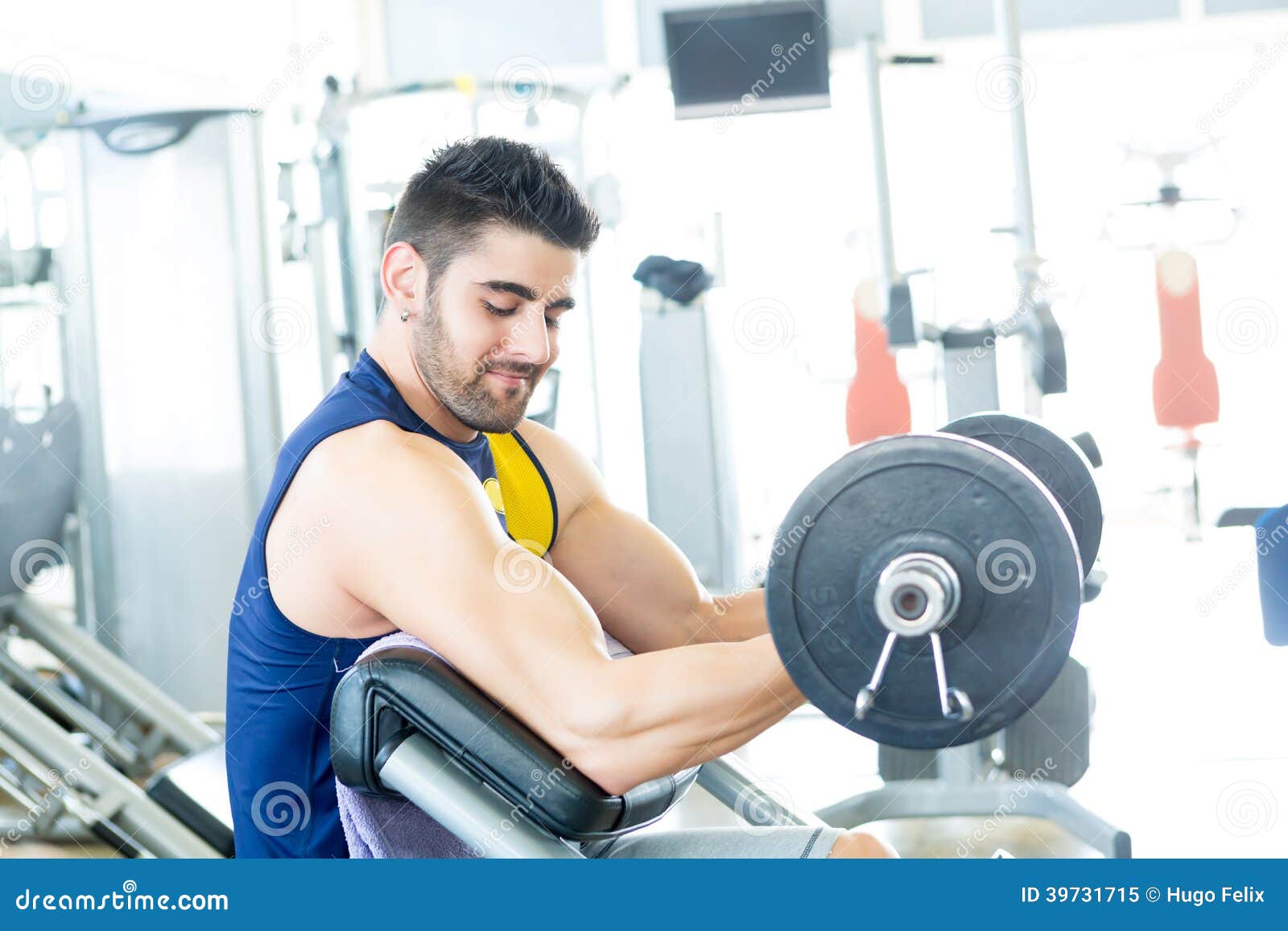 Man at the gym stock image. Image of instructor, leisure - 39731715