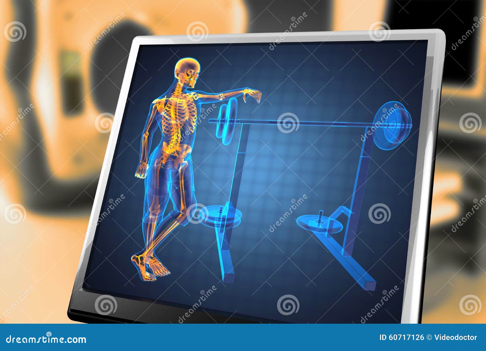 Man in Gym Room Radiography Stock Illustration - Illustration of ...