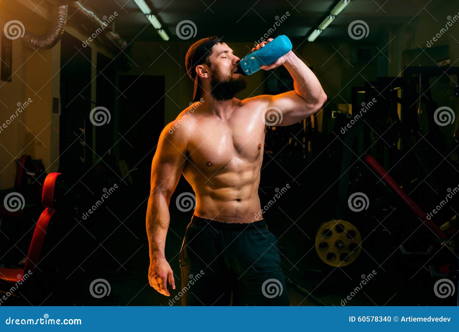 Man in the gym with shaker stock photo. Image of caucasian - 60578340