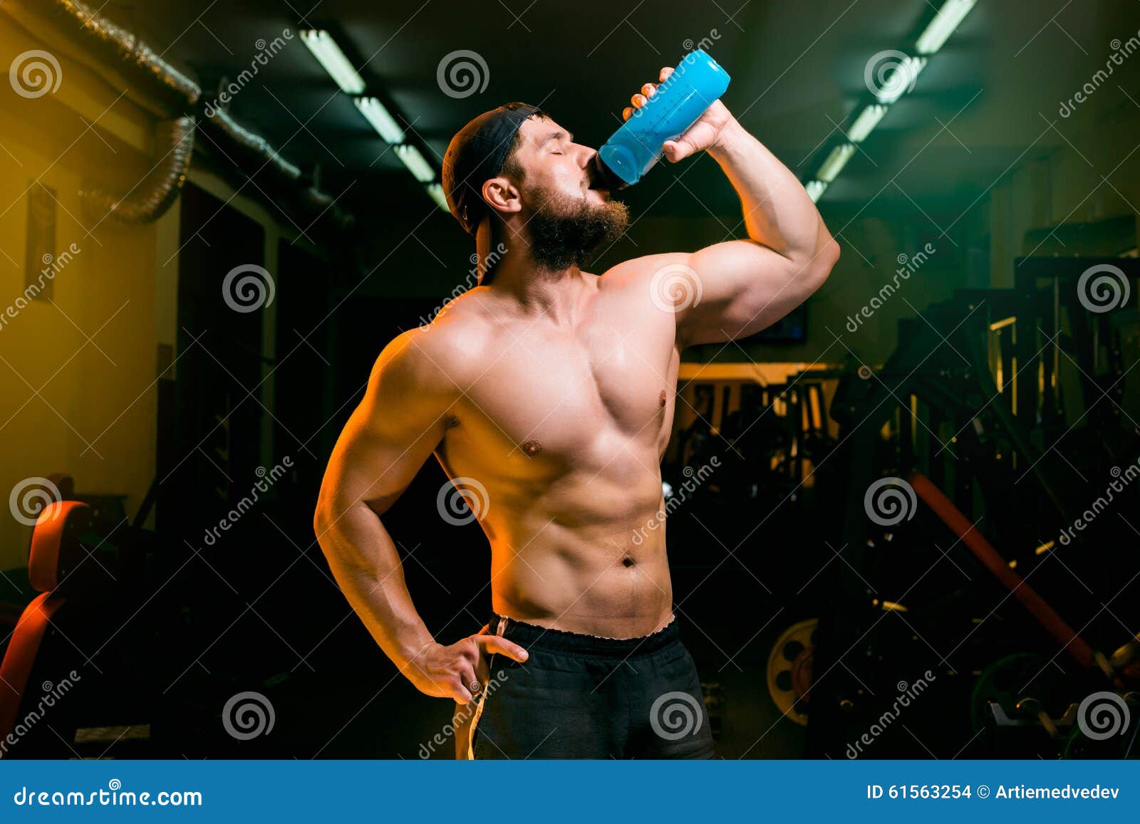 Man in the gym with shaker stock photo. Image of caucasian - 61563254