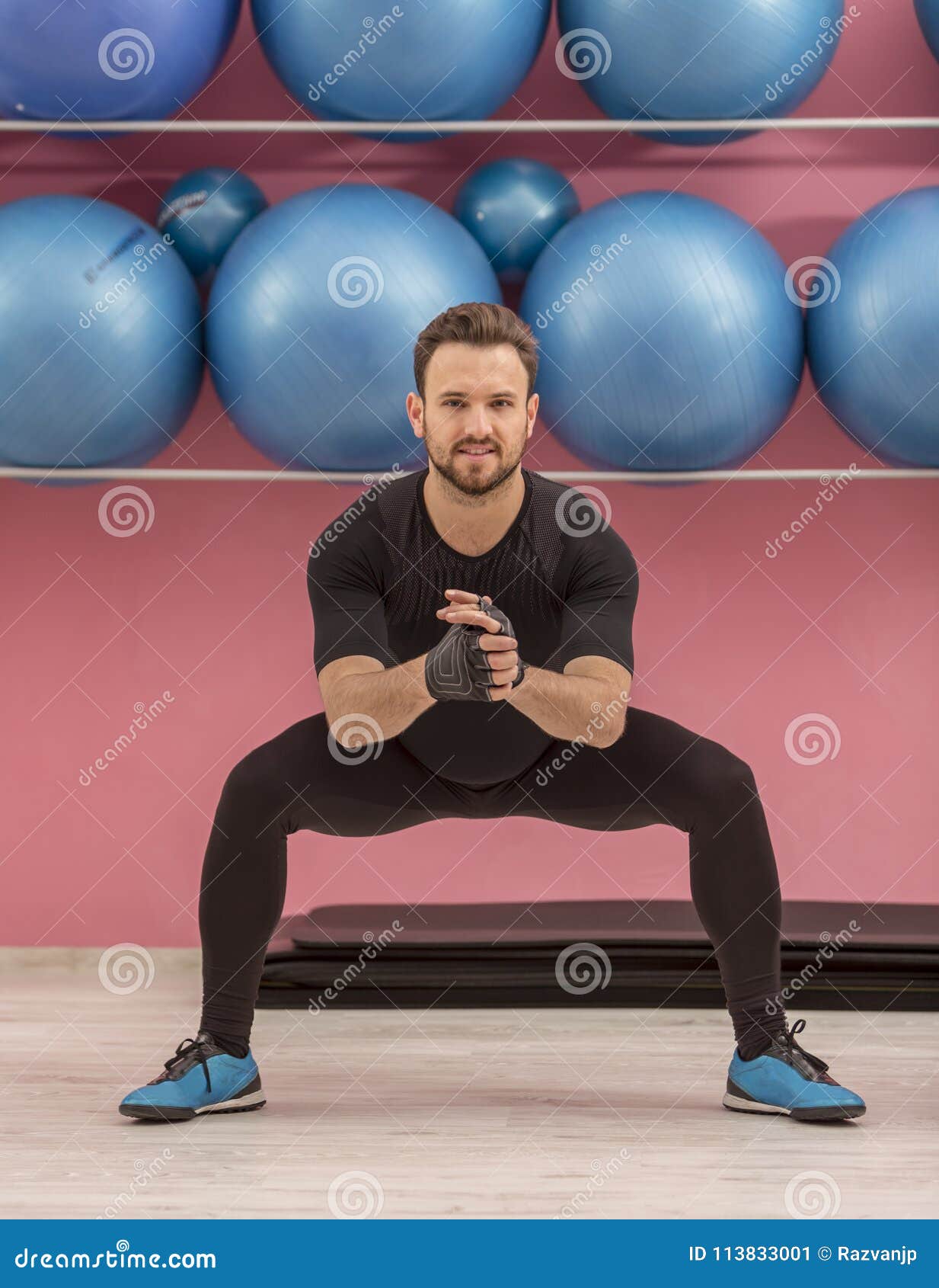 Man in the Gym stock image. Image of indoors, portrait - 113833001