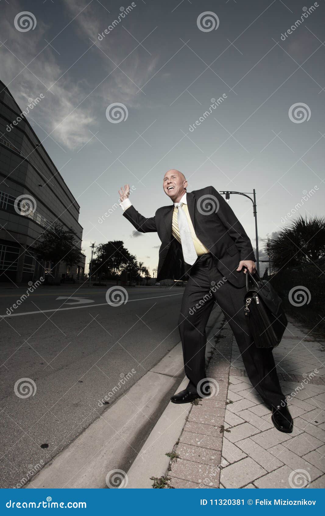 Man hailing a cab stock image. Image of adult, angle - 11320381