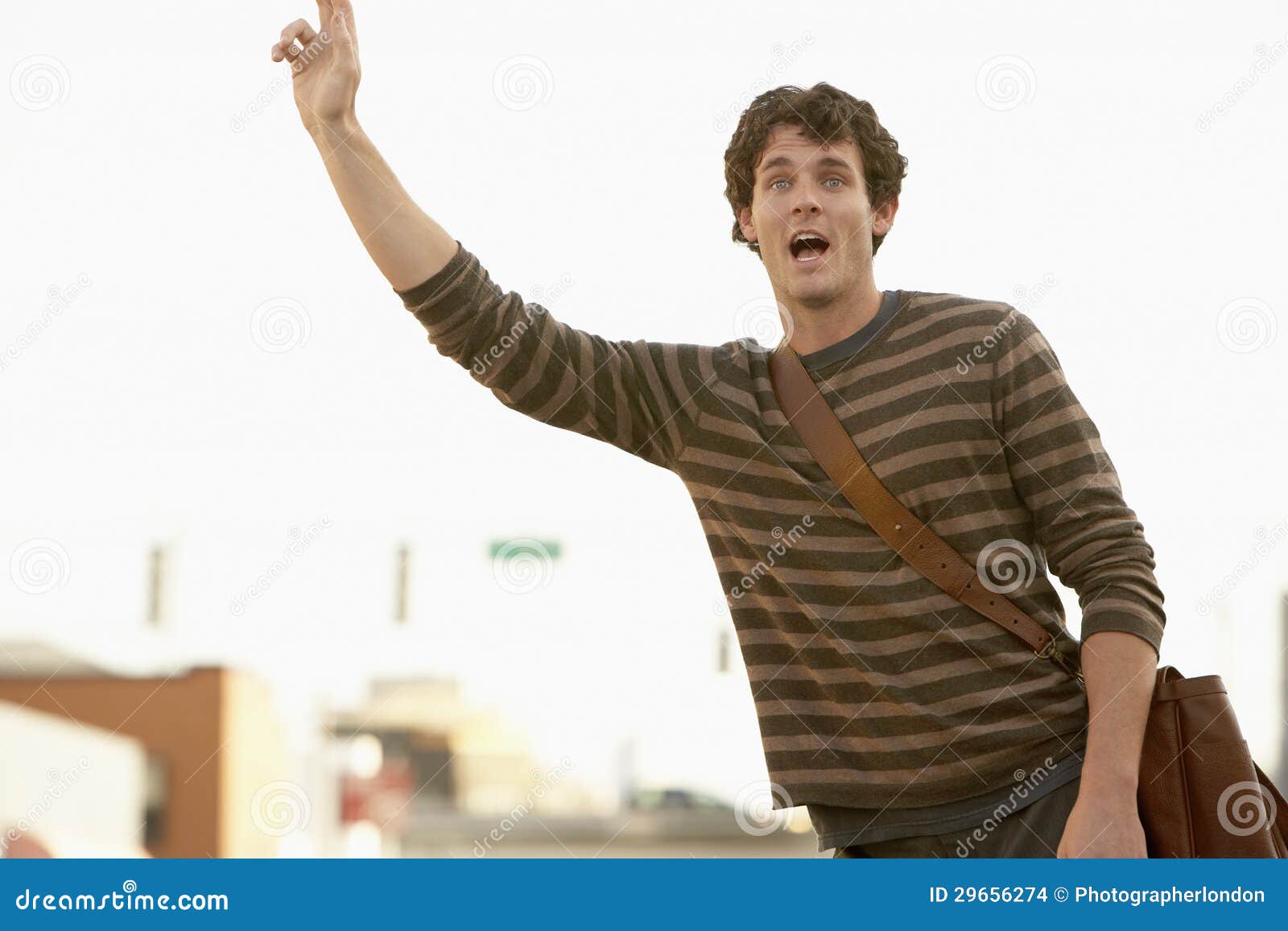 Man Hailing for a Cab stock photo. Image of hail, standing - 29656274