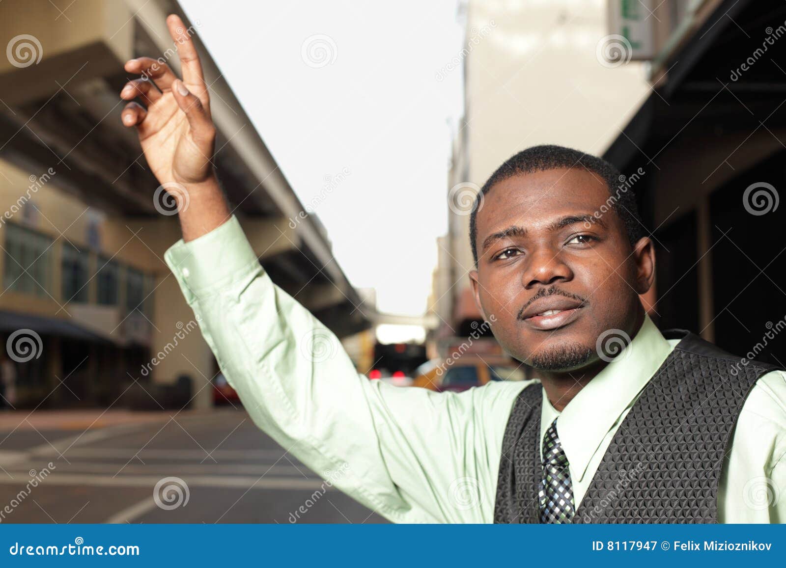 Man hailing a cab stock image. Image of american, hail - 8117947