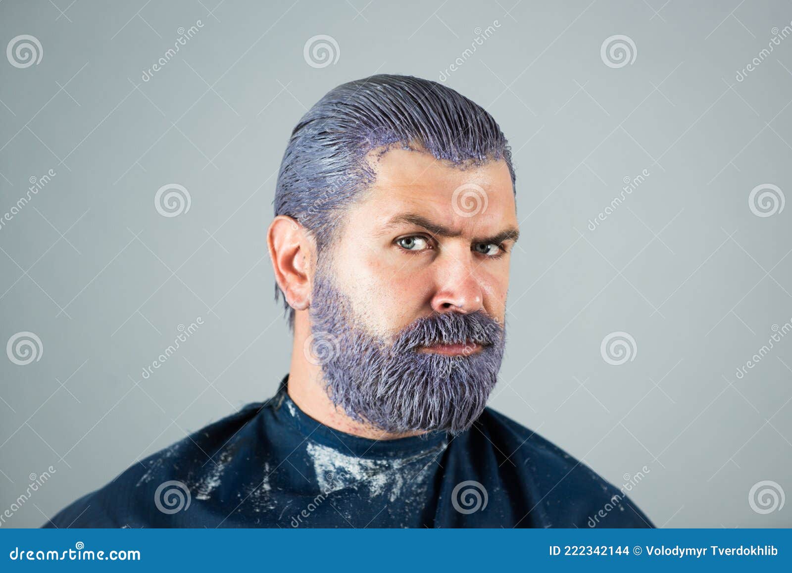 Man Hair Coloring Bearded Hipster Guy Process Of A Man Having His
