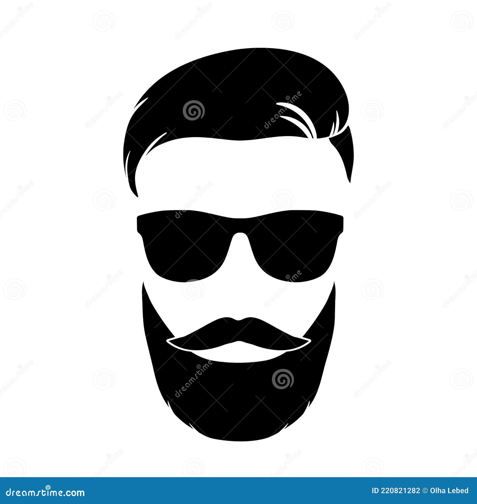 Man Hair Icon for Barbershop Stock Vector - Illustration of logo, face ...