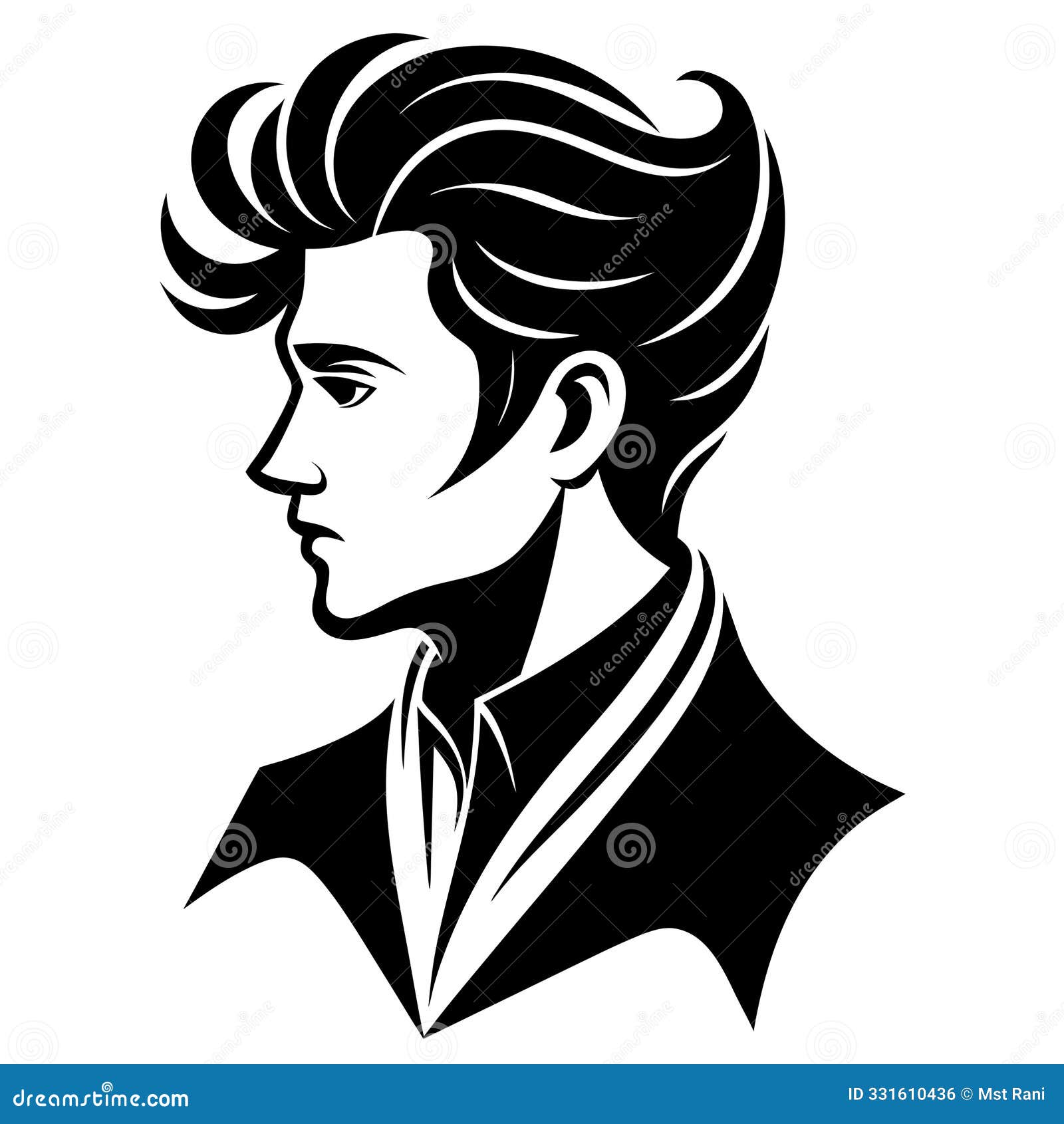 Man Hair Style Black Silhouette Desig Stock Illustration Illustration
