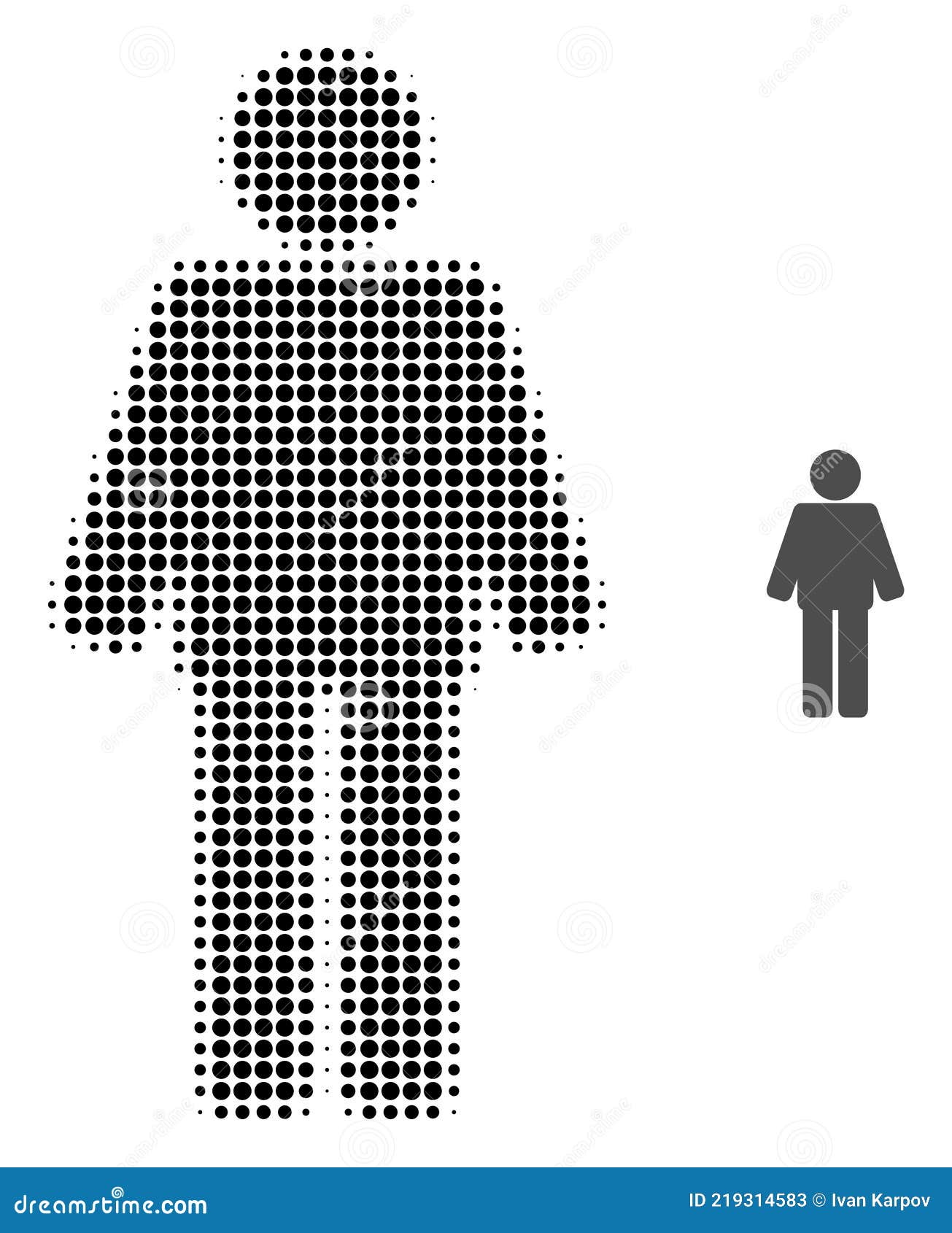 Man Halftone Dotted Icon stock vector. Illustration of gradation ...