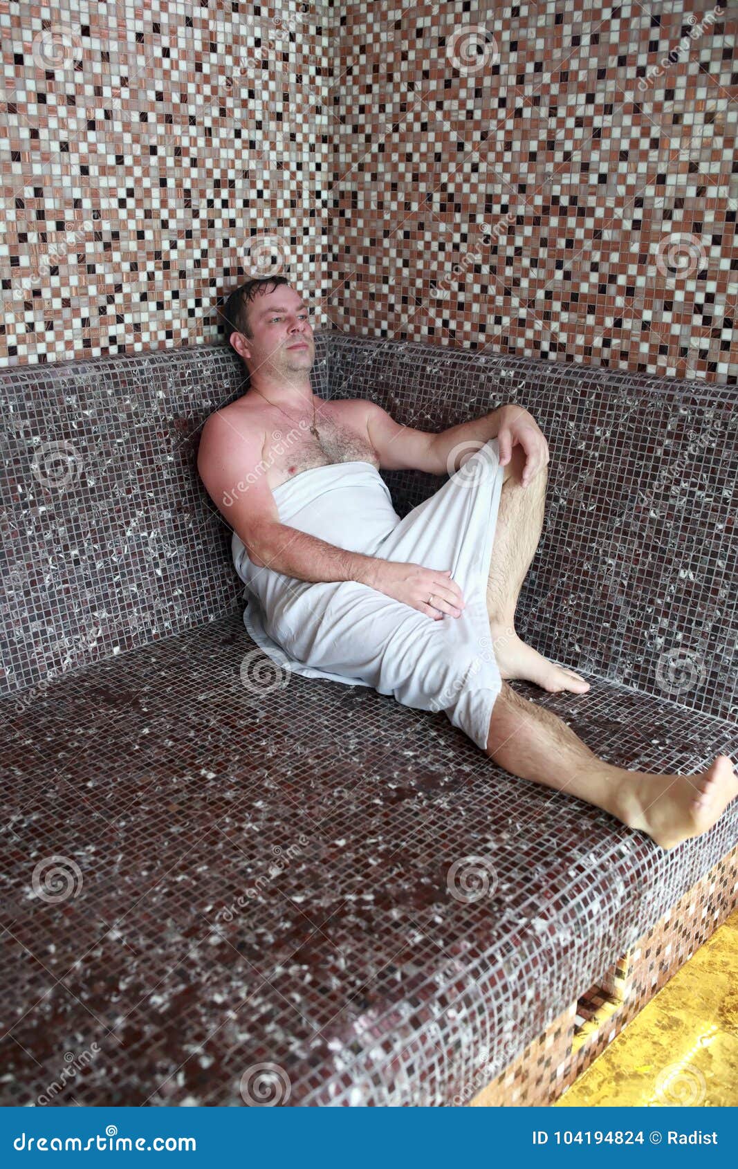 Man in hammam stock photo. Image of health, bath, leisure - 104194824