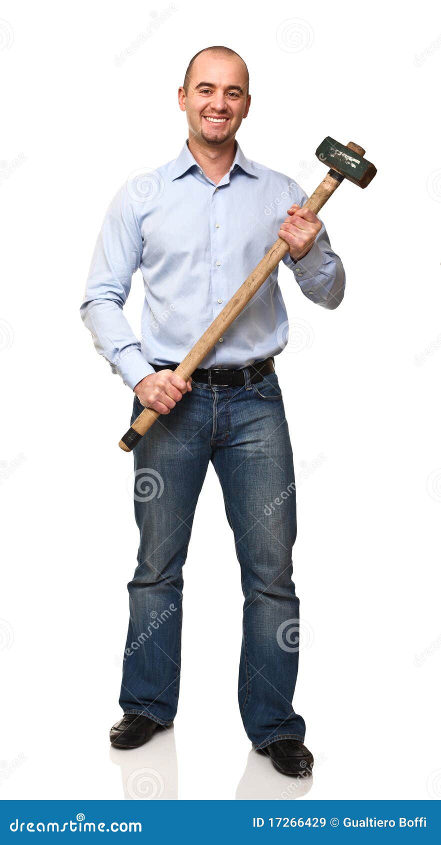Man with hammer stock image. Image of work, smiling, worker - 17266429