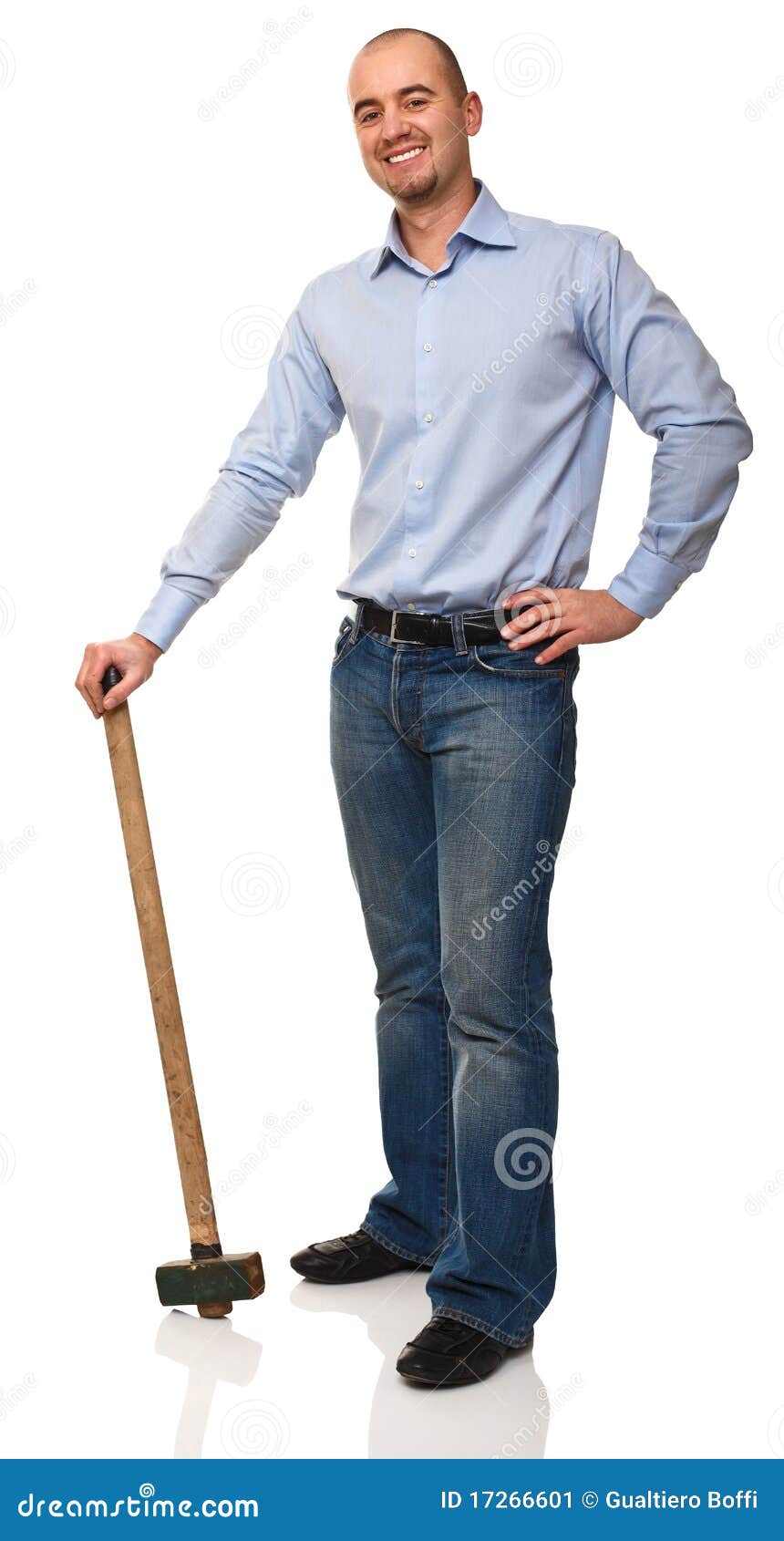 Man with hammer stock image. Image of hammer, smiling - 17266601