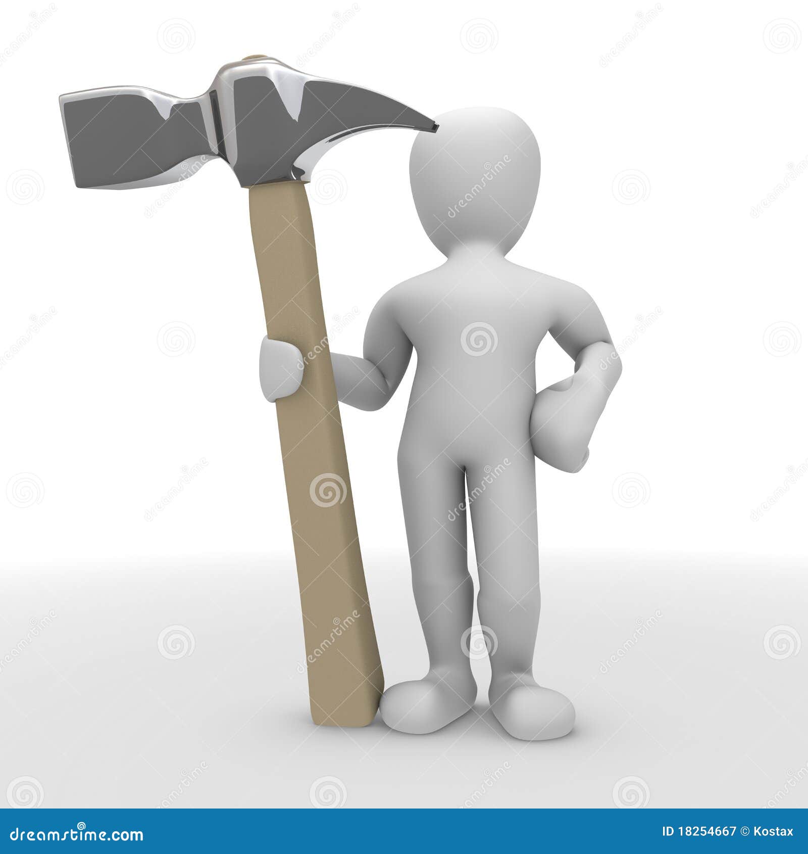 Man with a hammer stock illustration. Illustration of isolated - 18254667