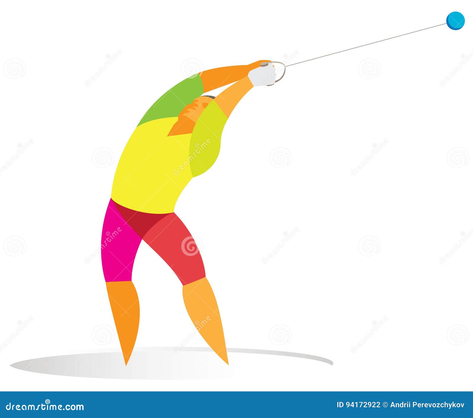 Man is hammer thrower stock vector. Illustration of hammer - 94172922
