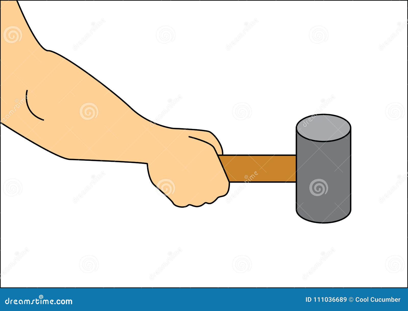 Man hammering with mallet stock vector. Illustration of mallet - 111036689