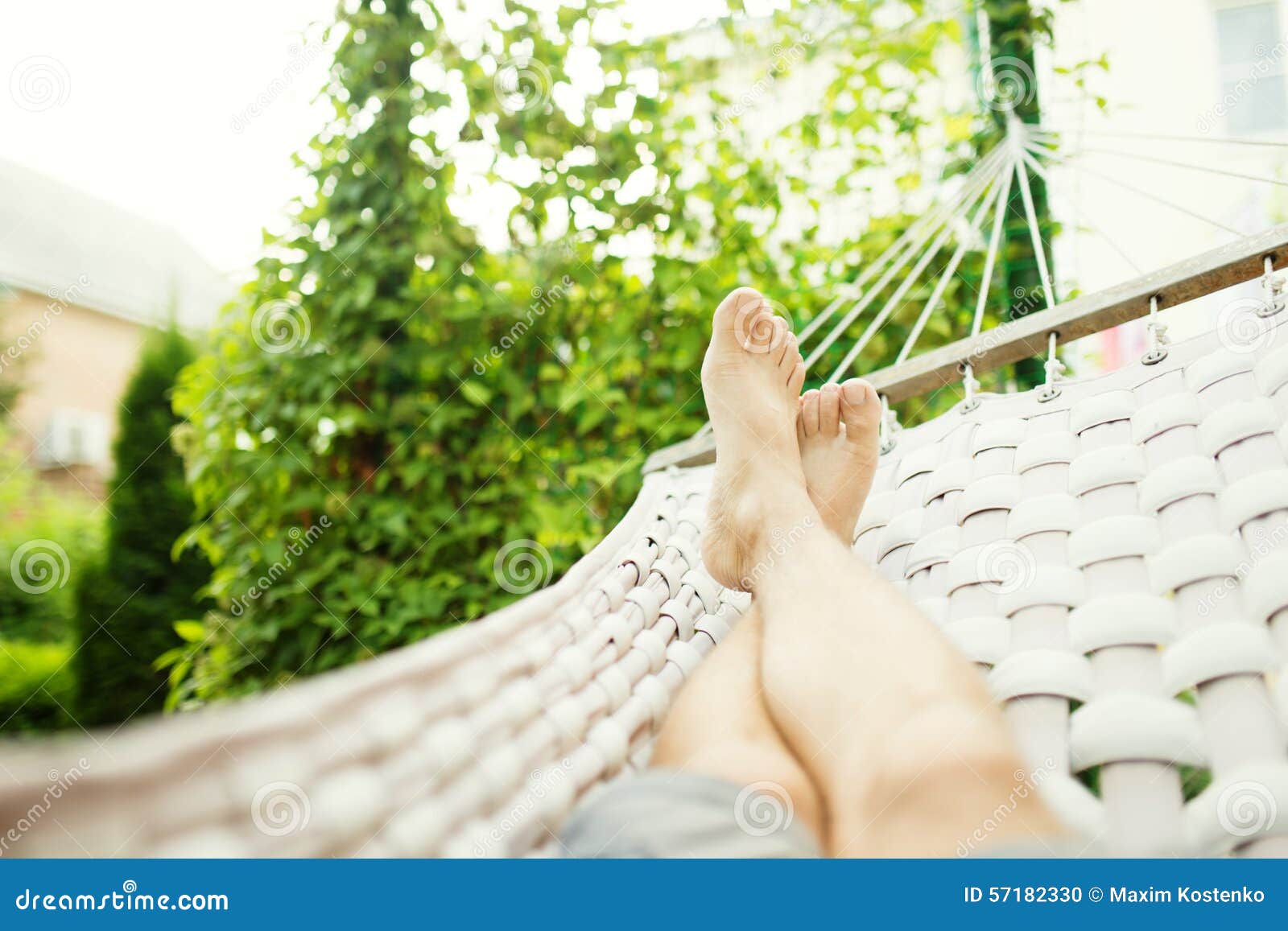Man in a Hammock on a Summer Day Stock Photo - Image of lazy, outdoor ...