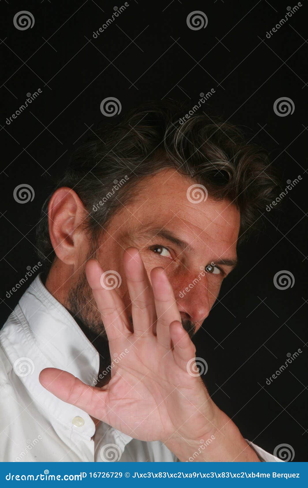 Man with hand stock image. Image of caucasian, brun, model - 16726729