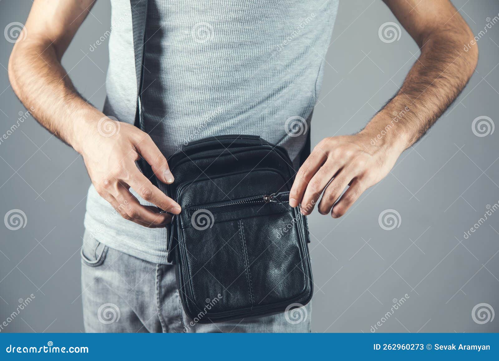 Man hand bag zip stock image. Image of handbag, assistant - 262960273