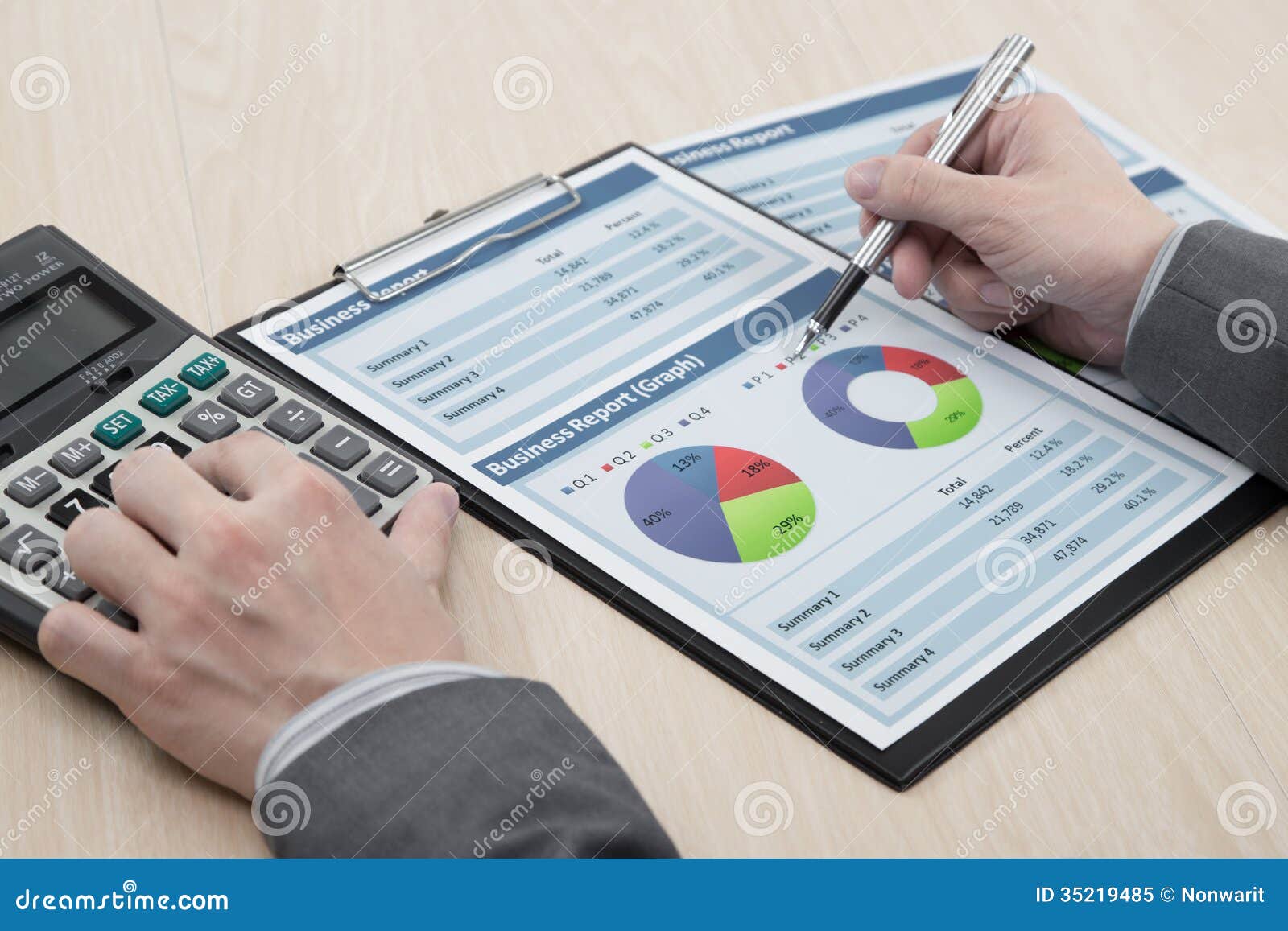 Man Hand with Business Report Stock Image - Image of corporate, analyst ...