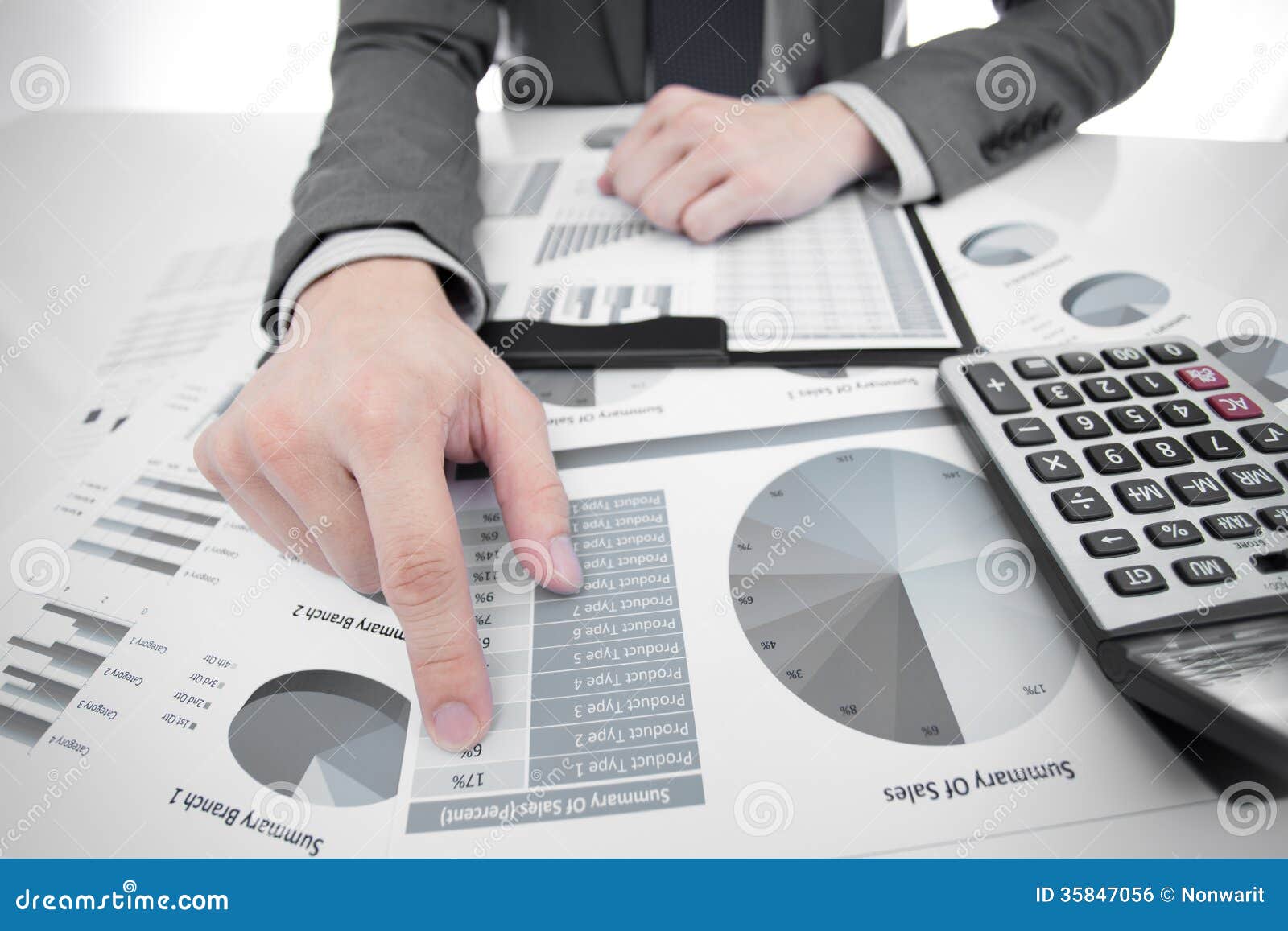 Man Hand with Business Report Stock Photo - Image of business ...