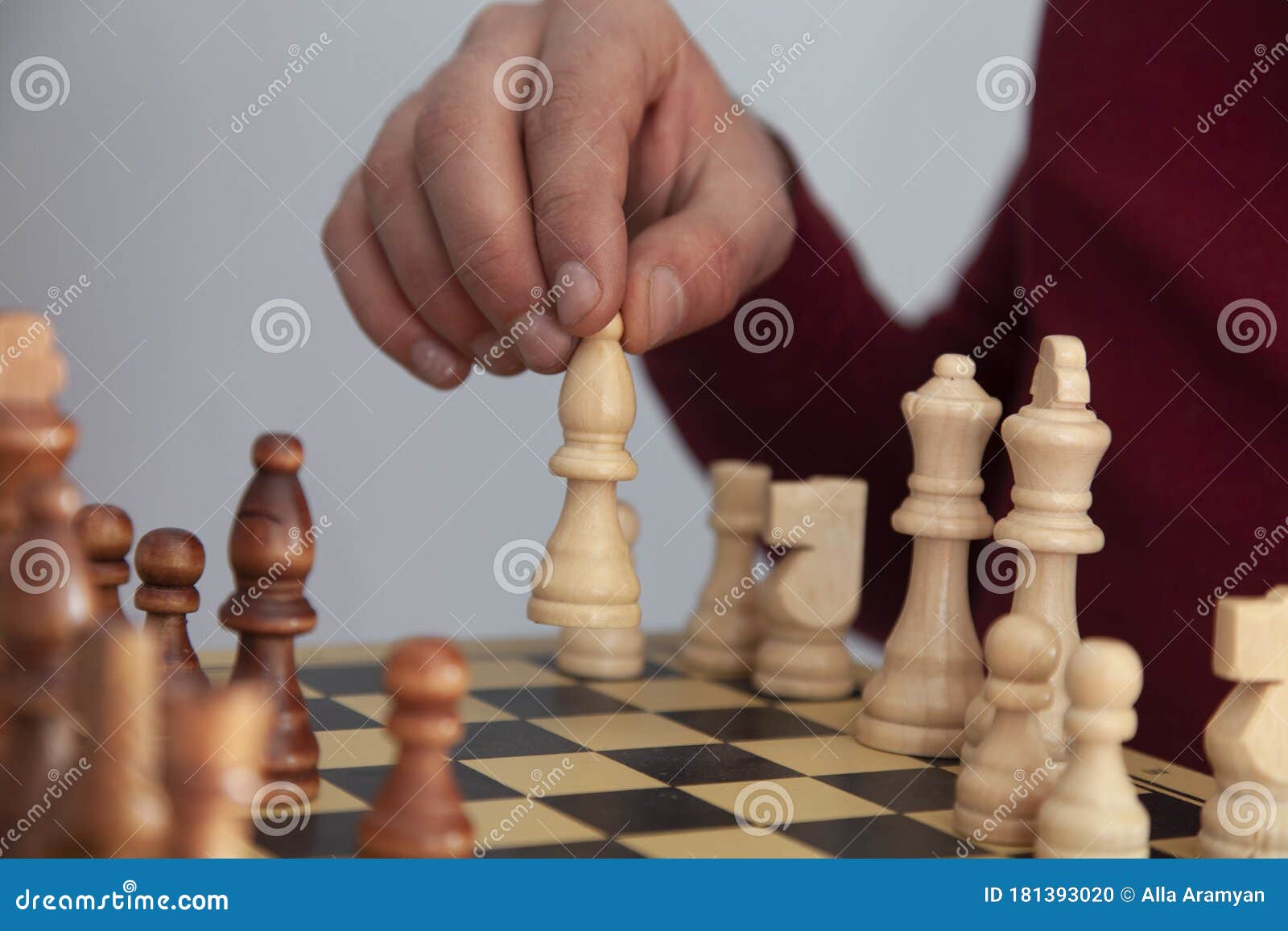 Man hand chess stock photo. Image of rivalry, move, strategic - 181393020
