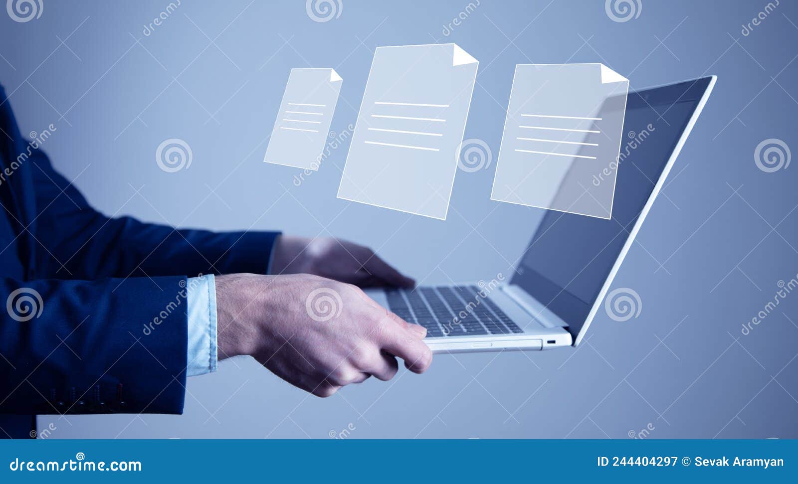 Man Hand Computer with Files Stock Image - Image of finger, send: 244404297