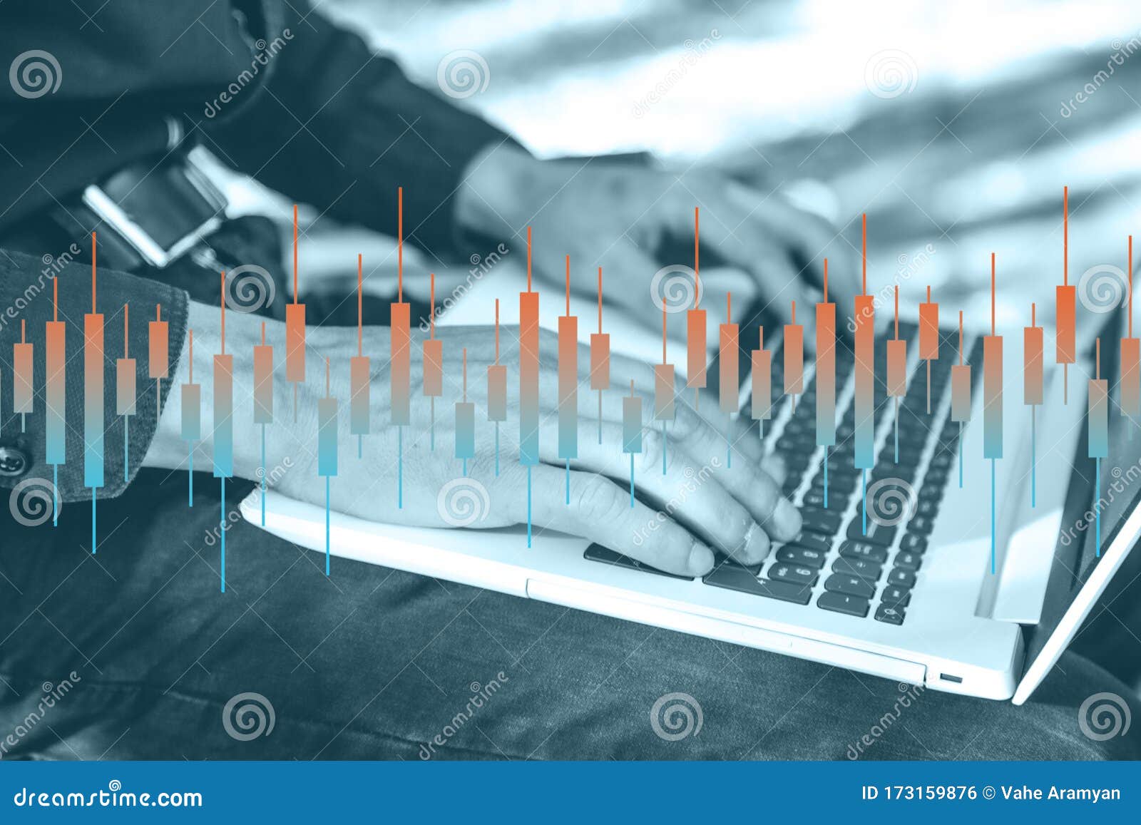 Man Hand Computer with Grow Stock Photo - Image of concept ...
